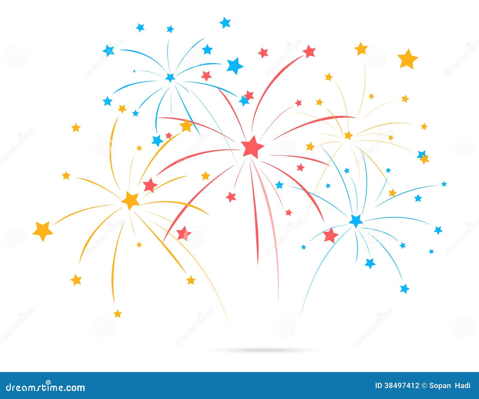 Fireworks with Star on White Background Stock Vector - Illustration of ...