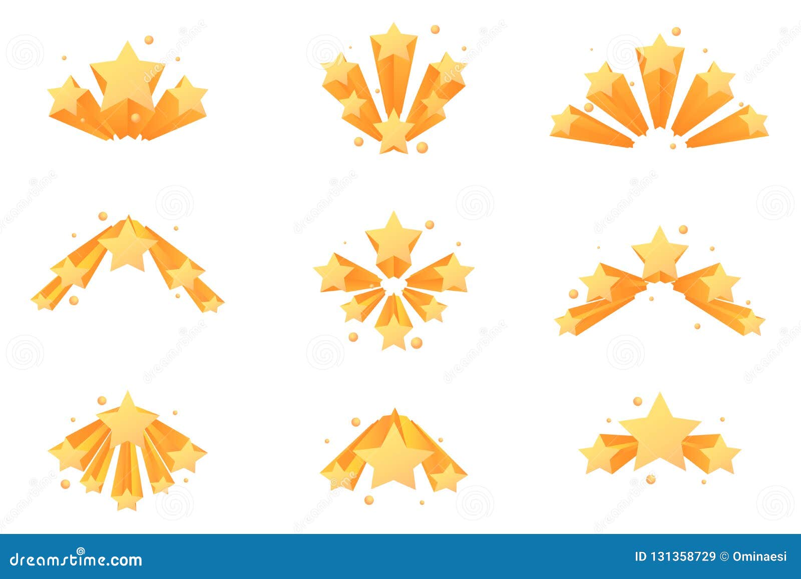 Fireworks Stars Explosion Burst Set Vector Illustration Stock Vector ...
