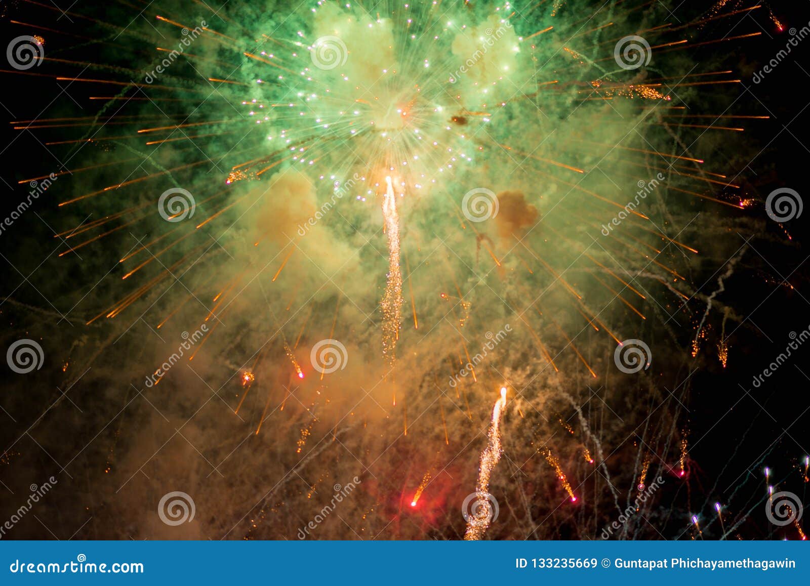 Fireworks. Stars and Shiny Fireworks on Red Background Stock Image ...