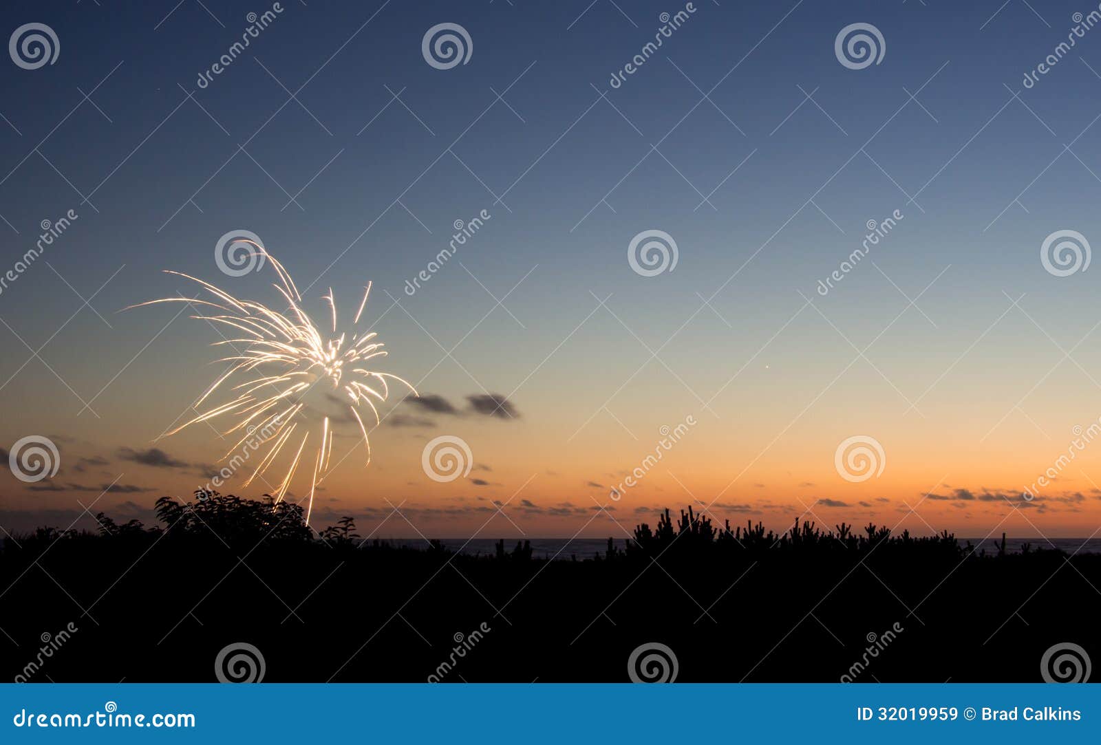 Fireworks at sunset stock image. Image of america, fireworks - 32019959