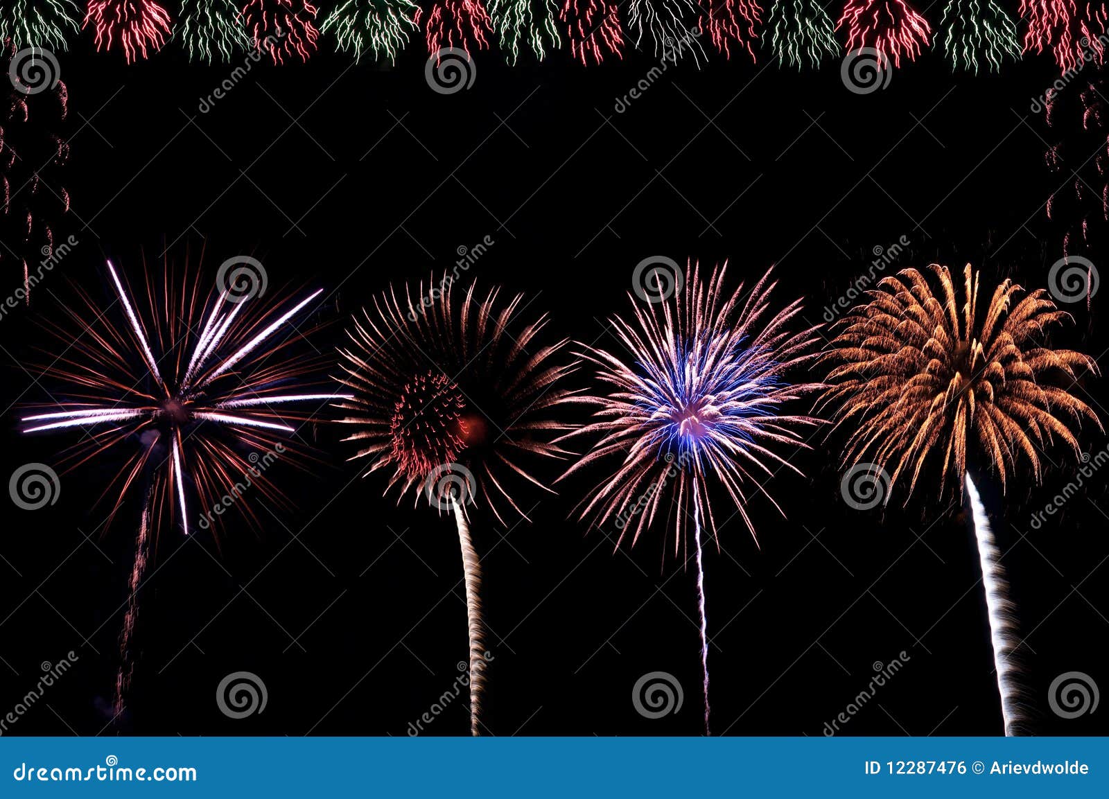 Fireworks with text space stock photo. Image of bang - 12287476