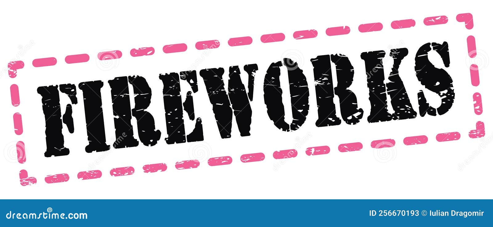 FIREWORKS Text Written on Pink-black Stamp Sign Stock Illustration ...