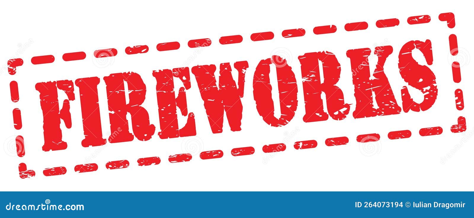 FIREWORKS Text Written on Red Stamp Sign Stock Illustration ...