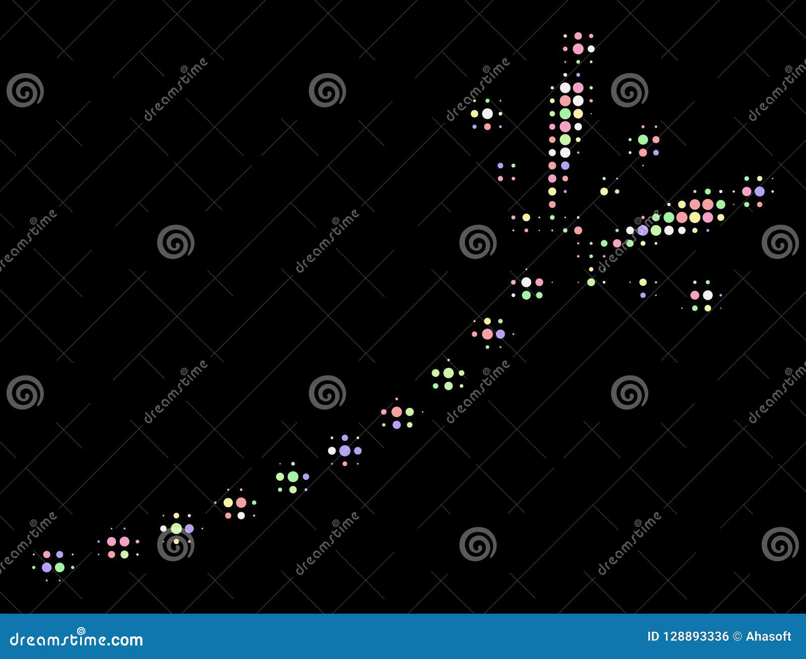 Fireworks Trace Halftone Composition of Circles Stock Vector ...