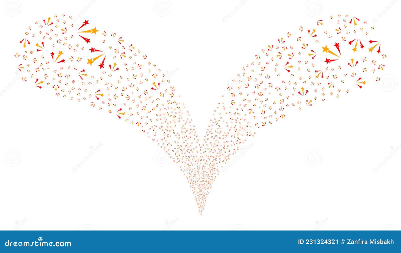 Fireworks Double Firework Fountain Stock Vector - Illustration of feast ...