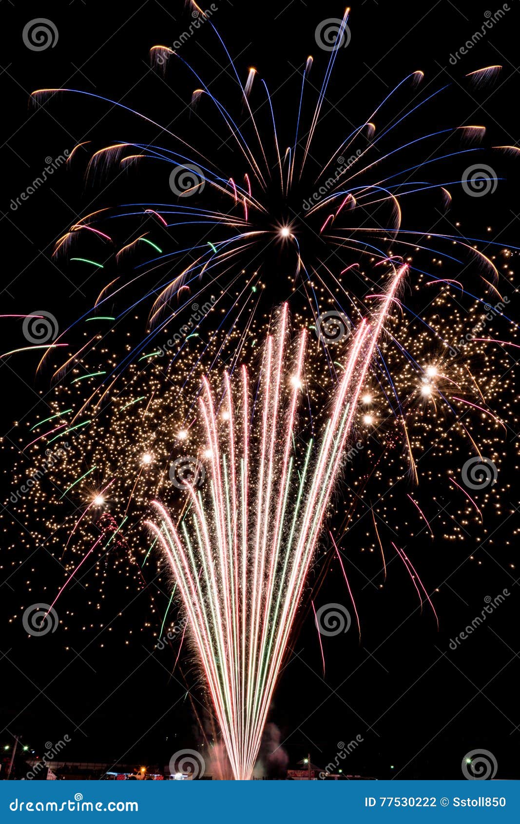 Fireworks up close stock photo. Image of beautiful, vibrant - 77530222