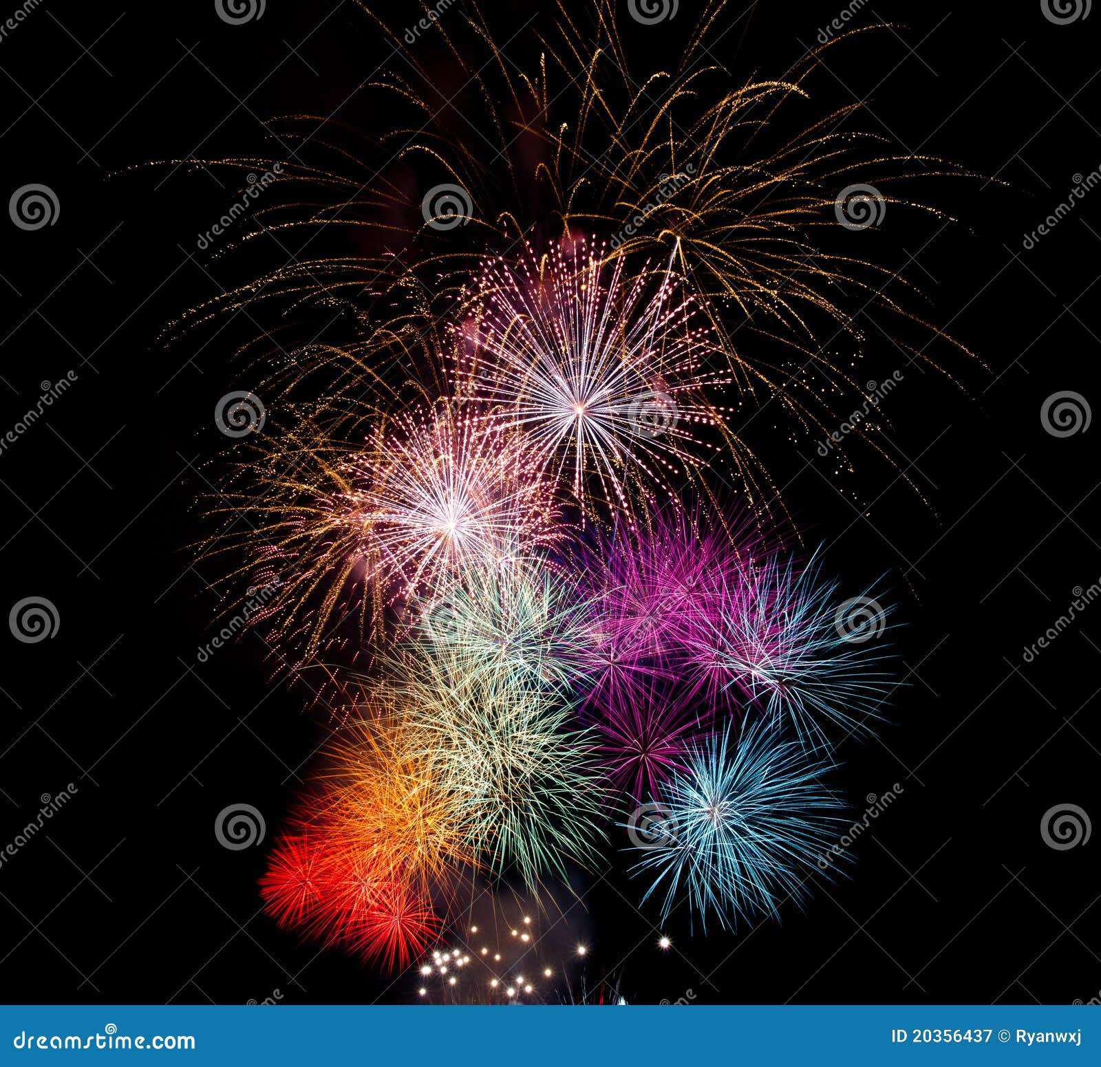 Fireworks in Various Colours Stock Image - Image of cheers, iron: 20356437
