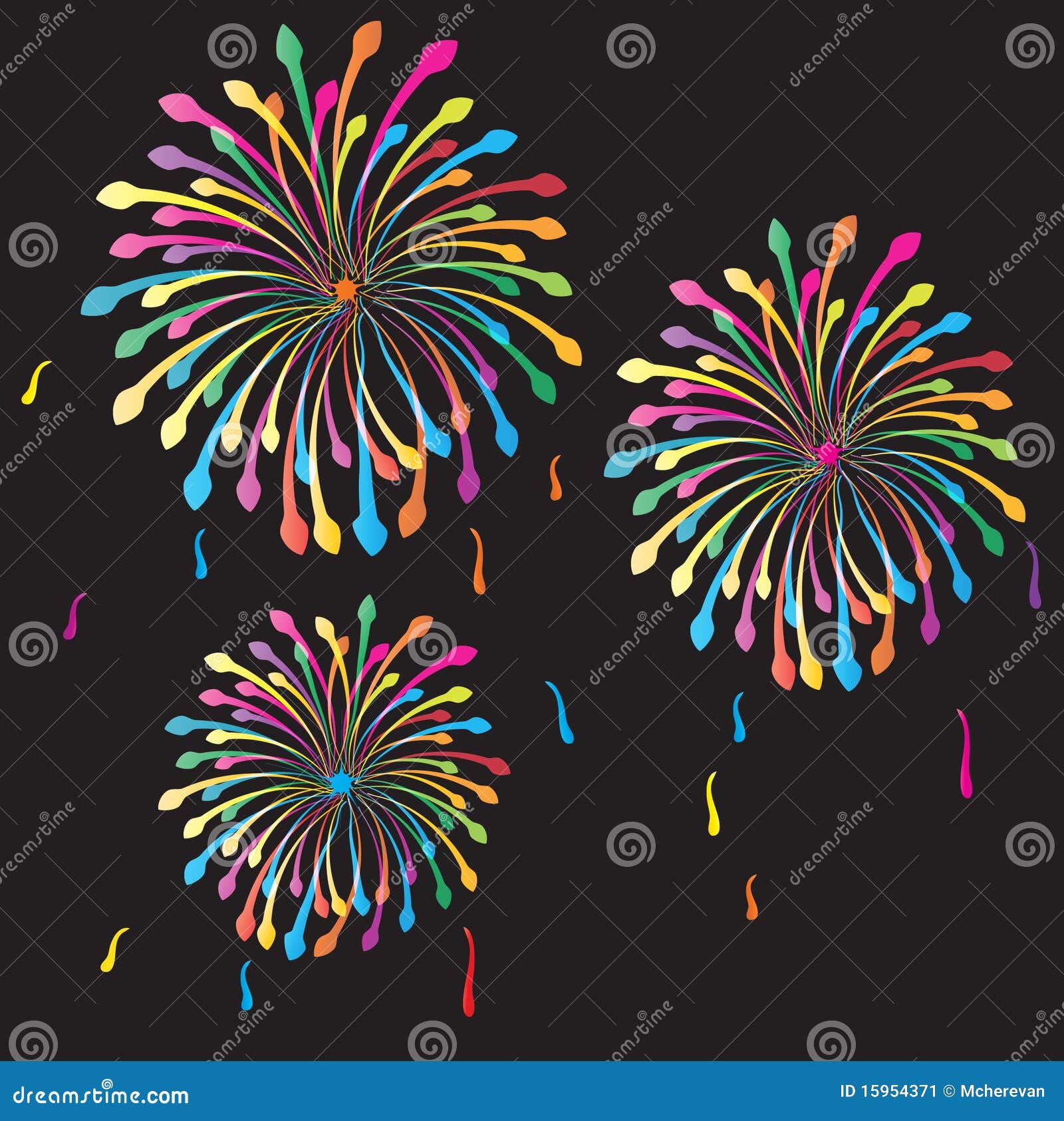 Fireworks. Vector Background Stock Vector - Illustration of festivity ...