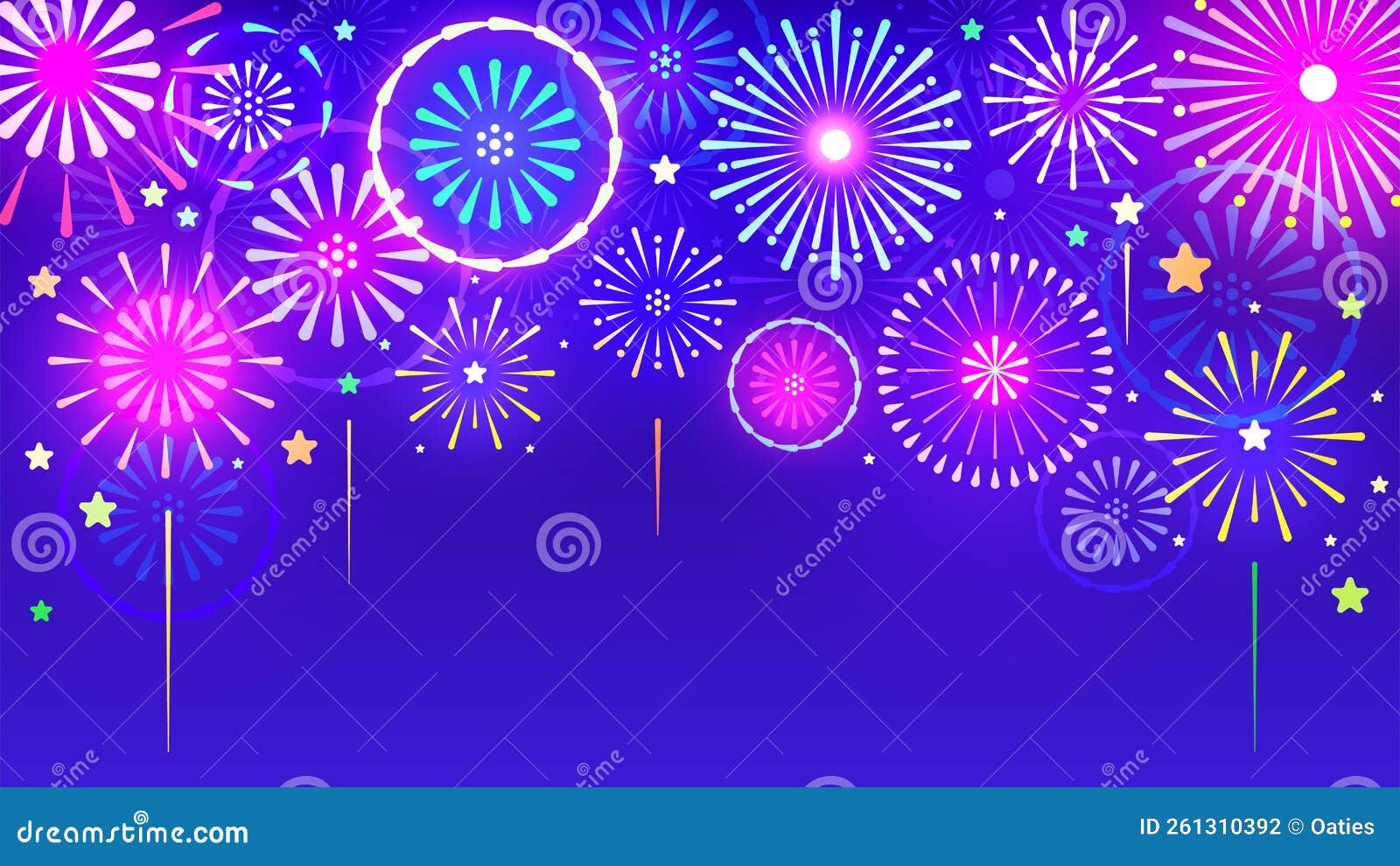 Fireworks Vector Graphic Festive Illustration Banner Background Stock ...