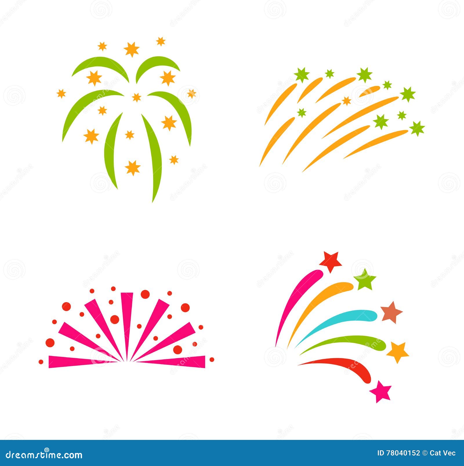 Fireworks vector icon stock vector. Illustration of beautiful - 78040152