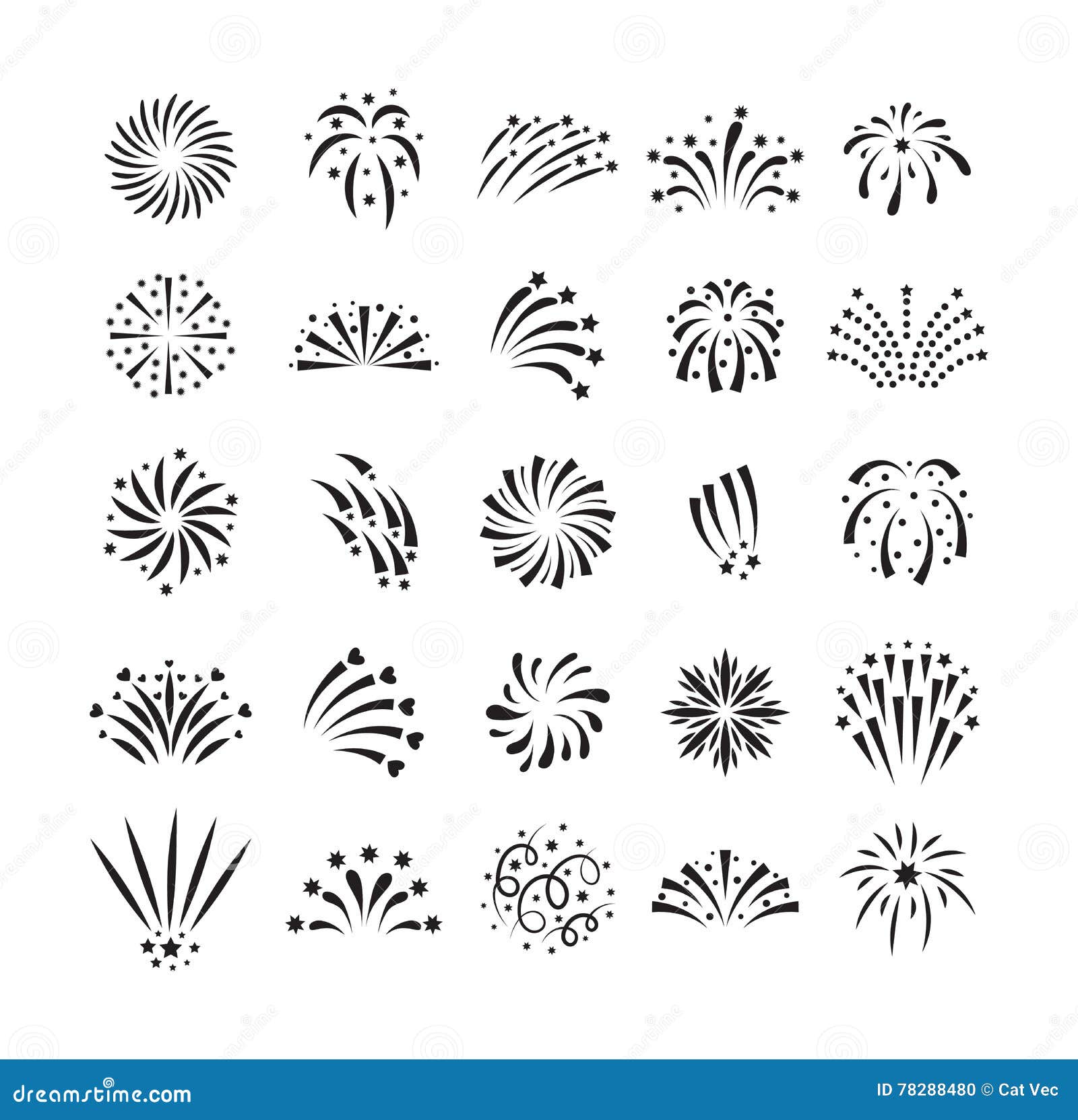 Fireworks vector icon stock vector. Illustration of festival - 78288480