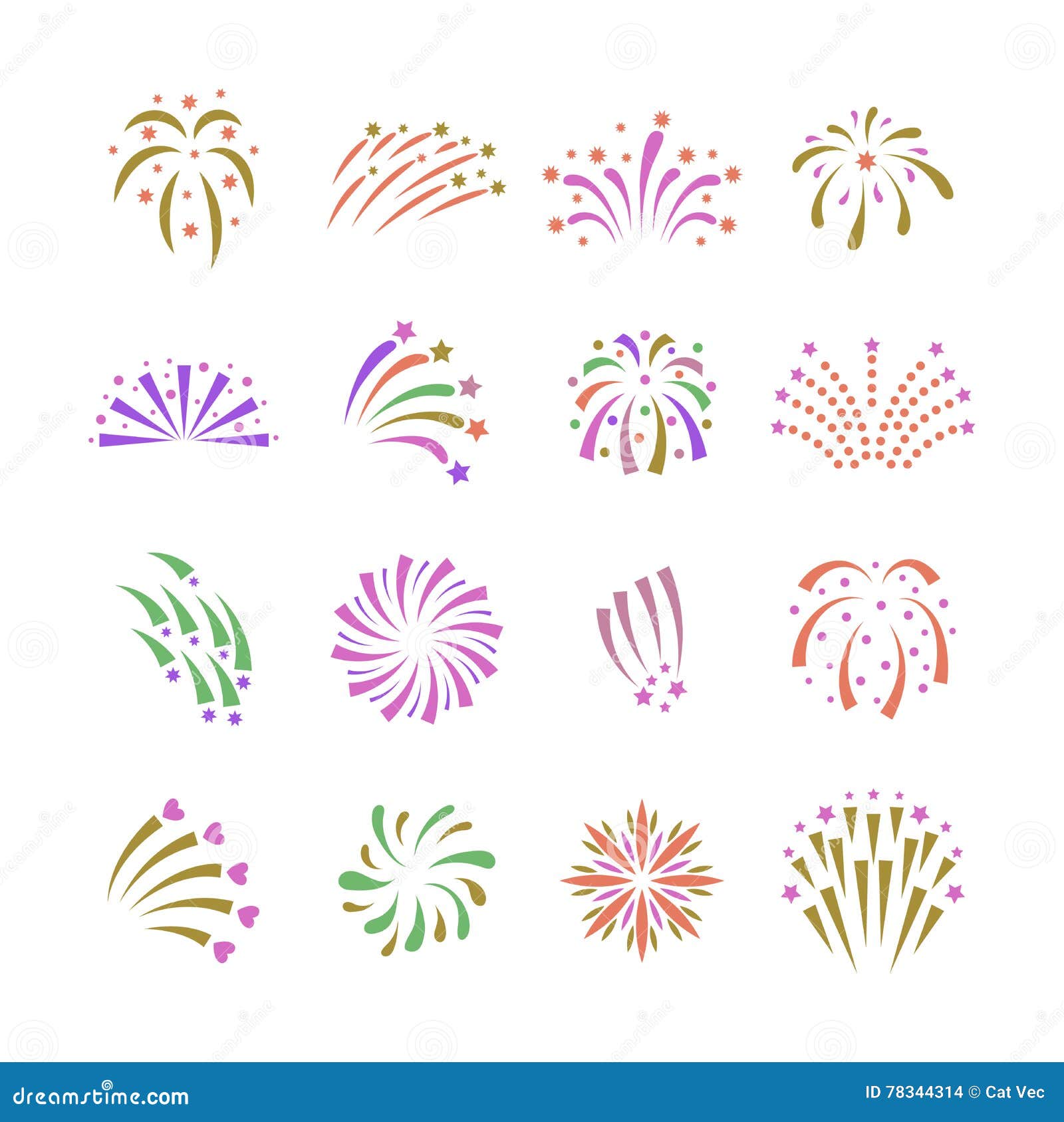 Fireworks vector icon stock vector. Illustration of explode - 78344314