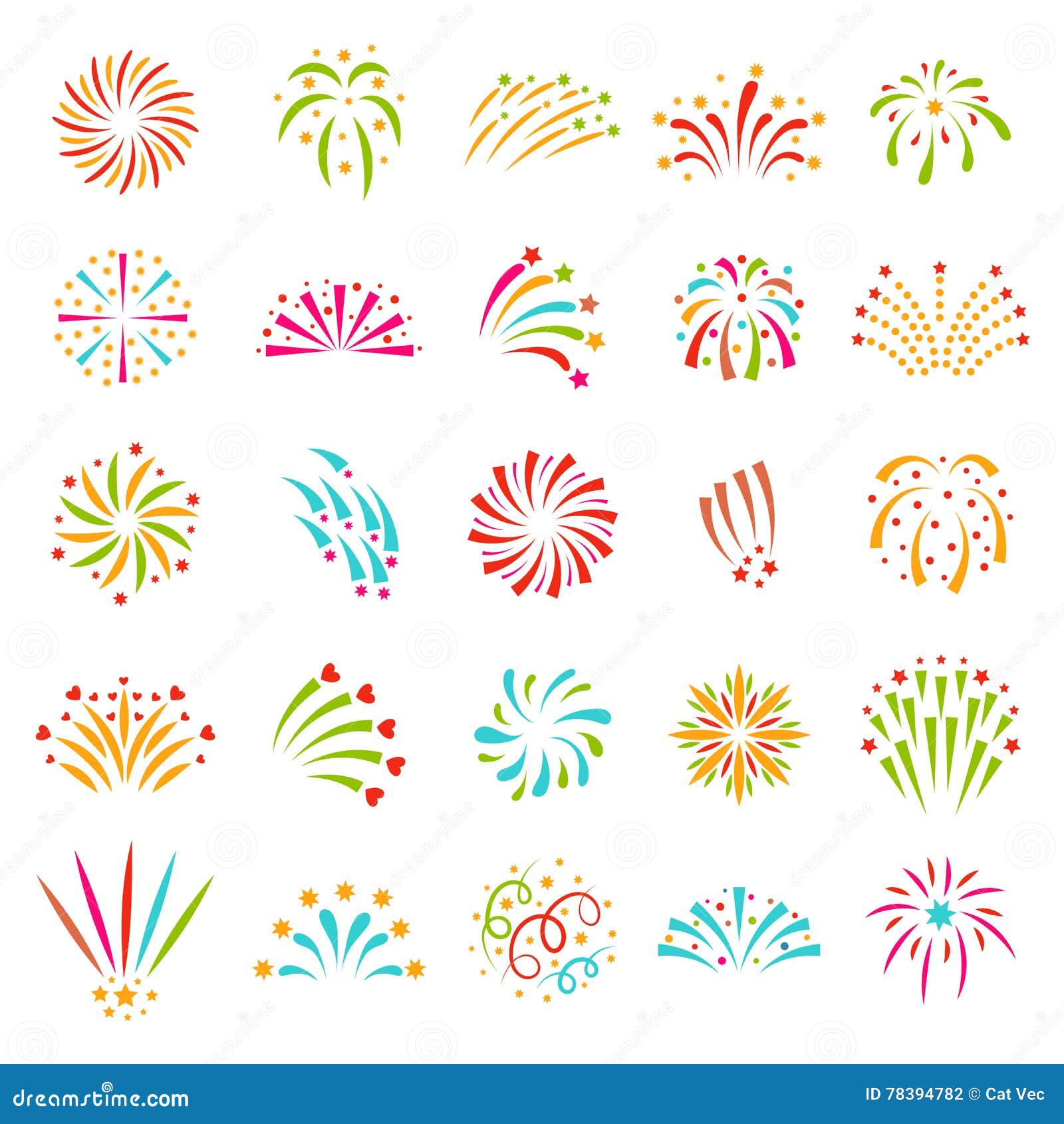 Fireworks vector icon stock vector. Illustration of bang - 78394782