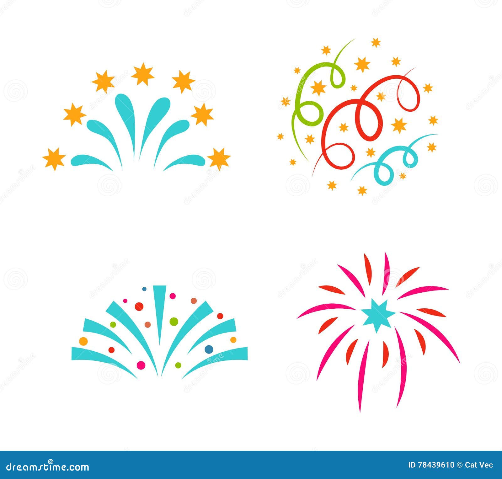 Fireworks vector icon stock vector. Illustration of bright - 78439610