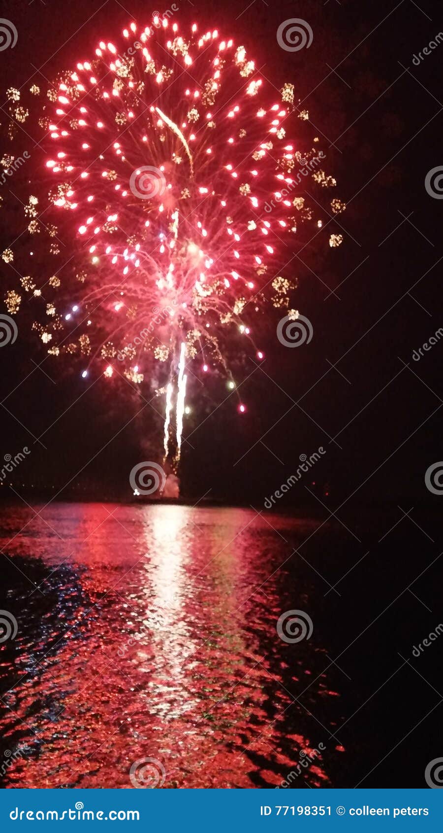 Fireworks stock image. Image of water, clear, fireworks - 77198351