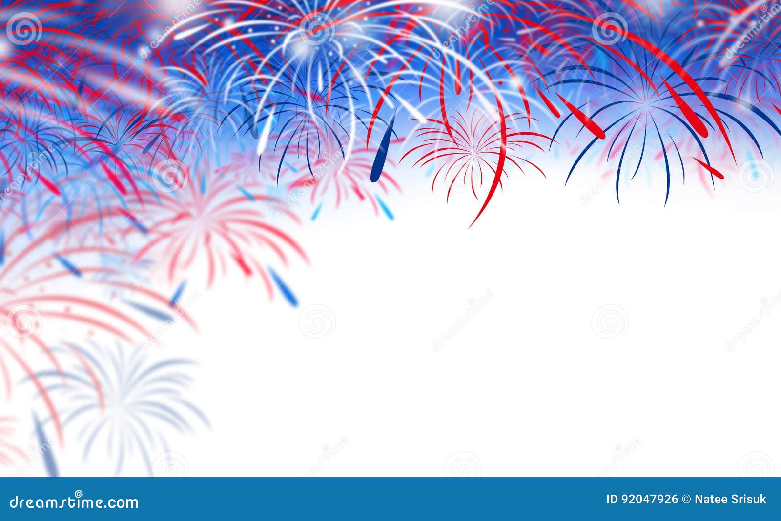 Fireworks on White Background Stock Illustration - Illustration of ...