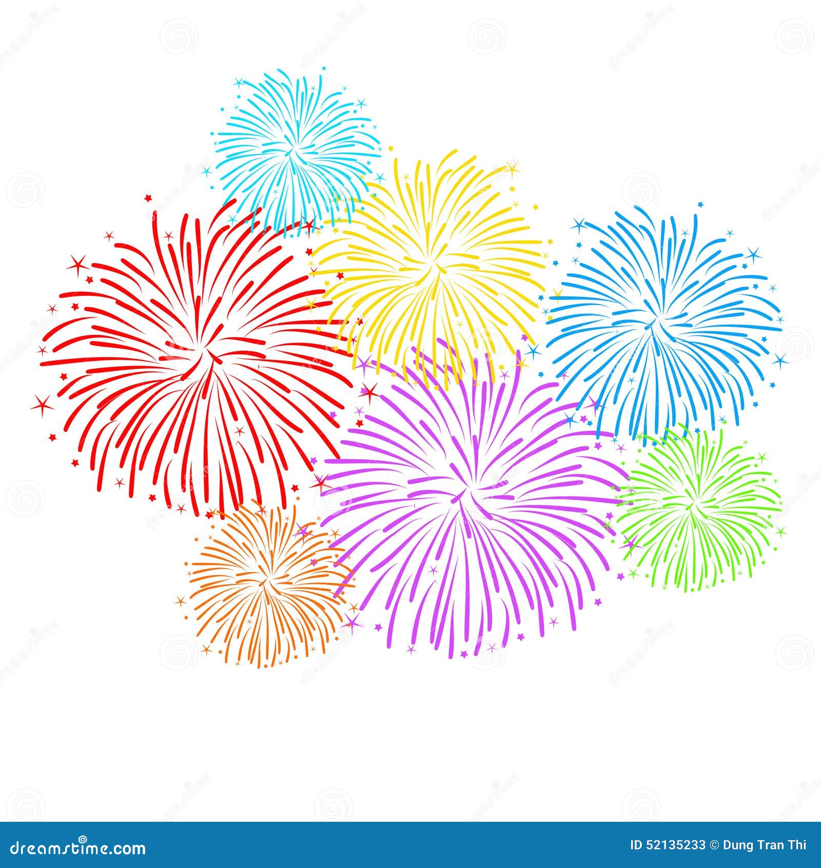 Fireworks on White Background Vector Illustration Stock Vector ...