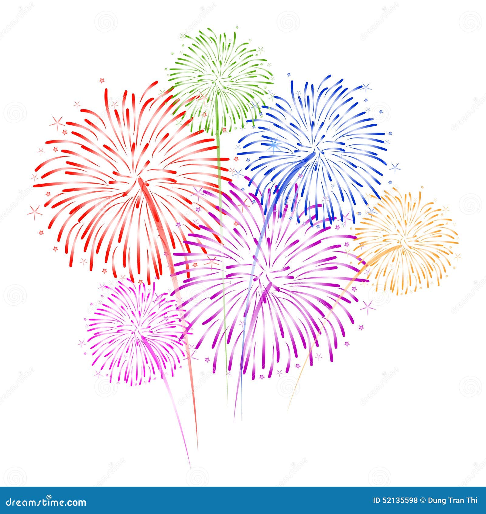Fireworks Vector White Background