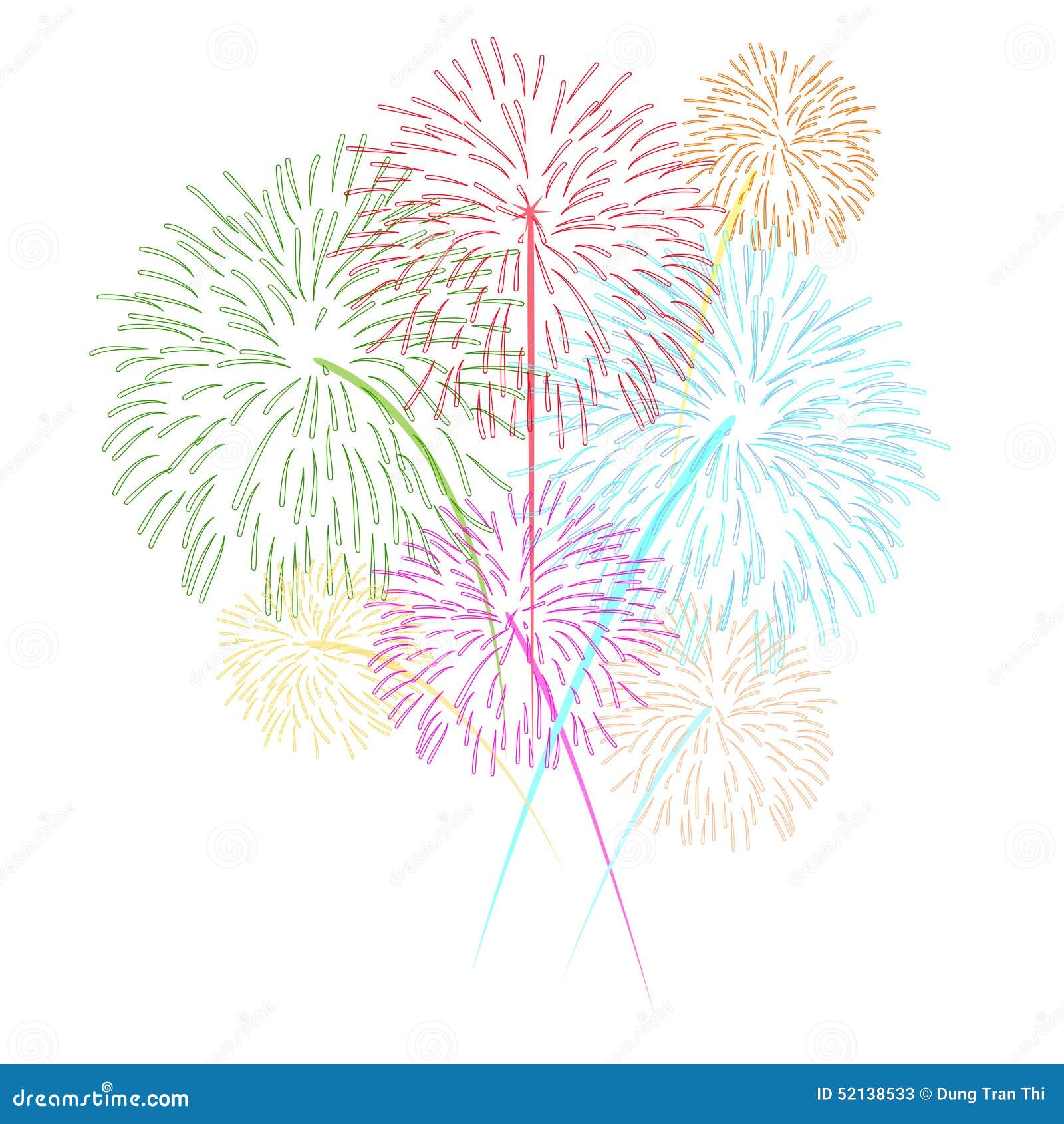 Fireworks on White Background Vector Illustration Stock Vector ...