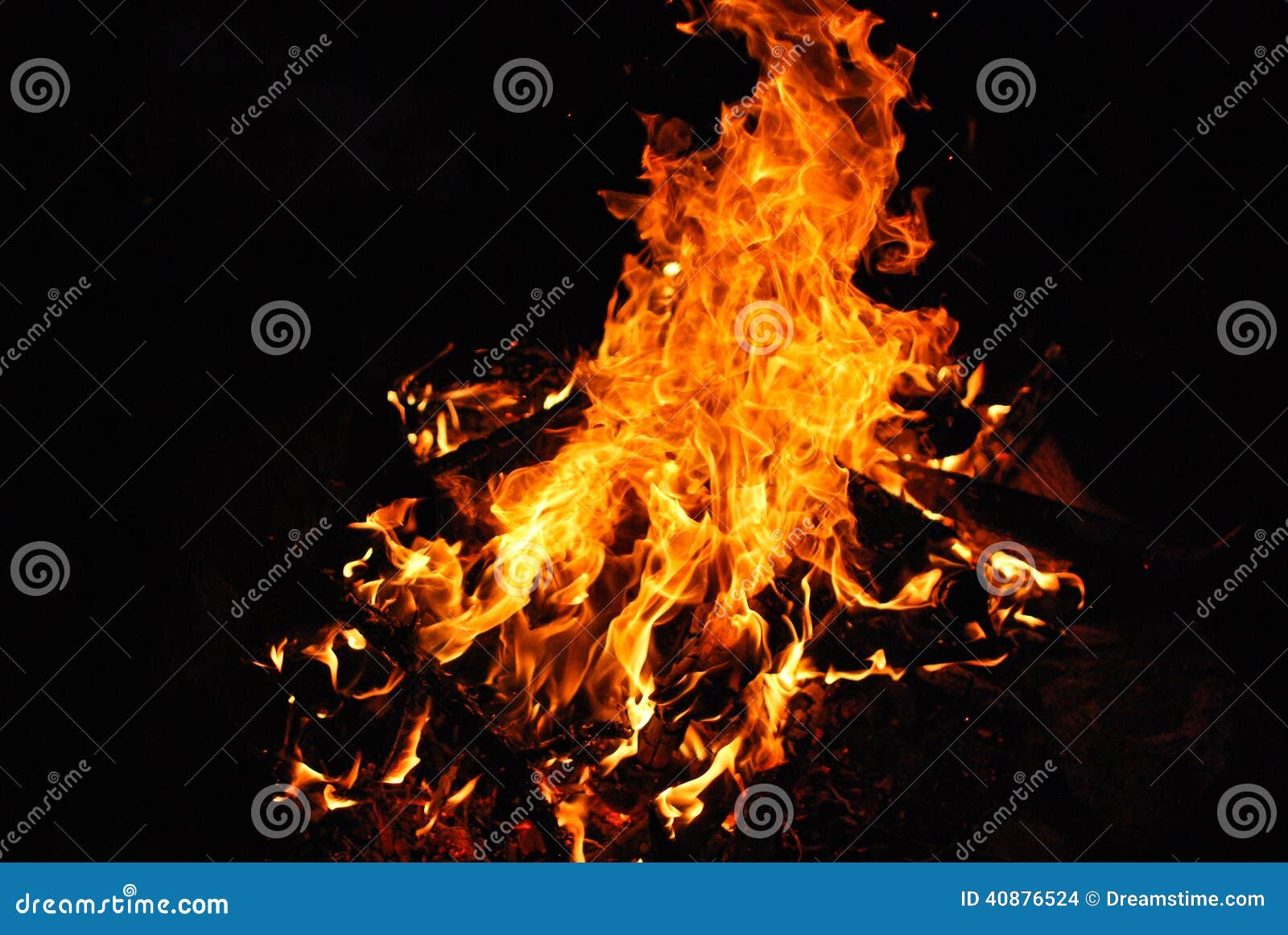 Firey flames stock photo. Image of logs, night, dark - 40876524