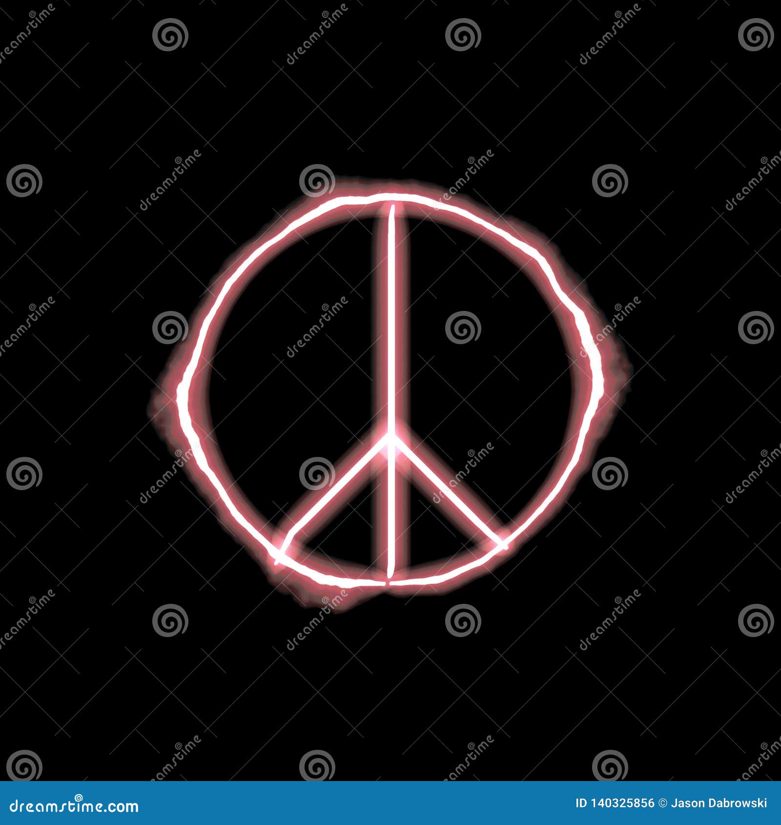 Firey neon peace sign stock illustration. Illustration of ignite ...