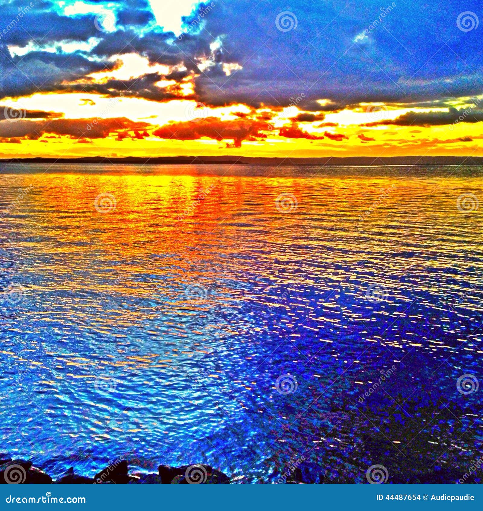 Firey reflections stock photo. Image of orange, sunset - 44487654