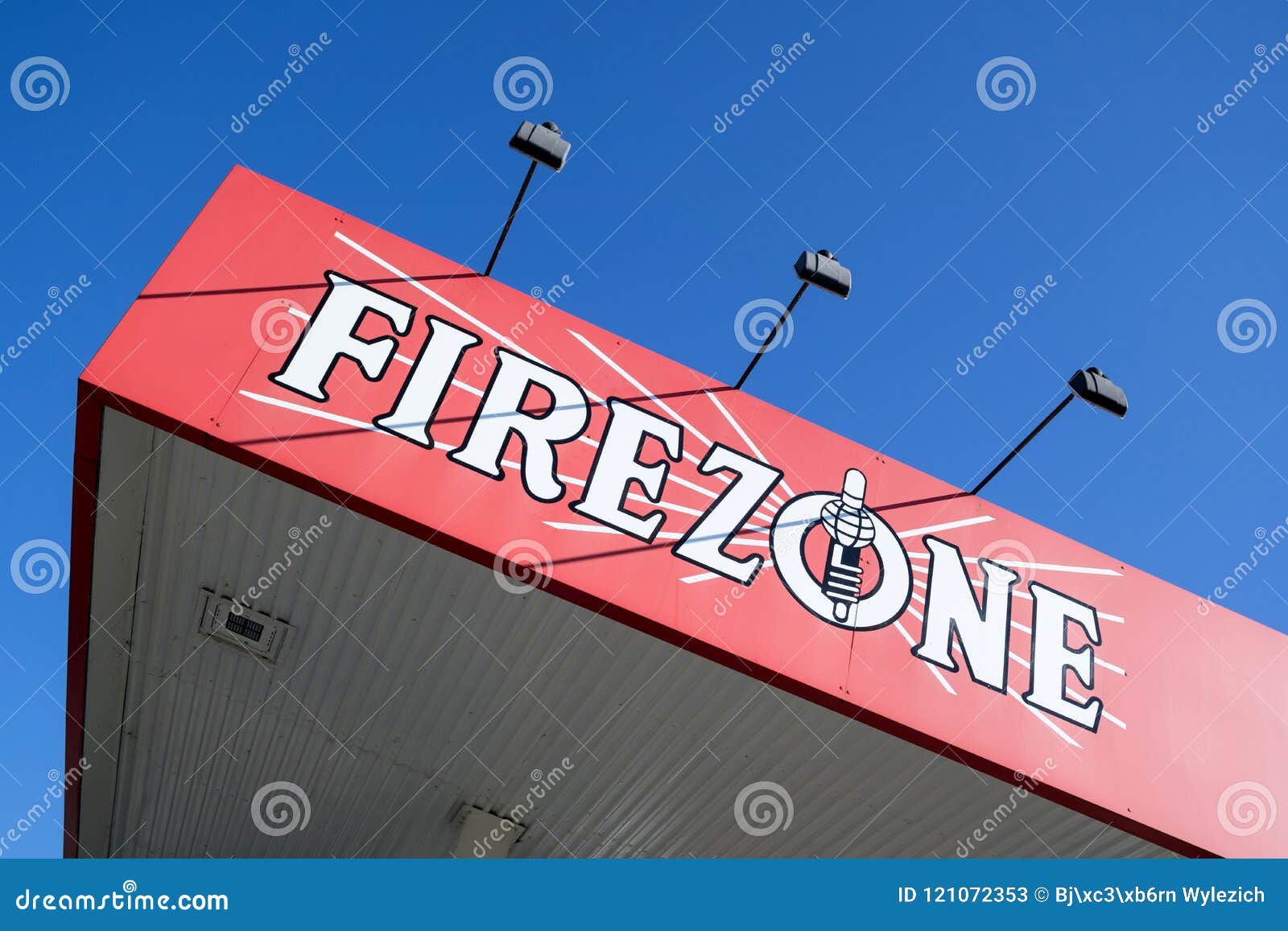 Firezone Sign at Gas Station Editorial Stock Photo - Image of ...