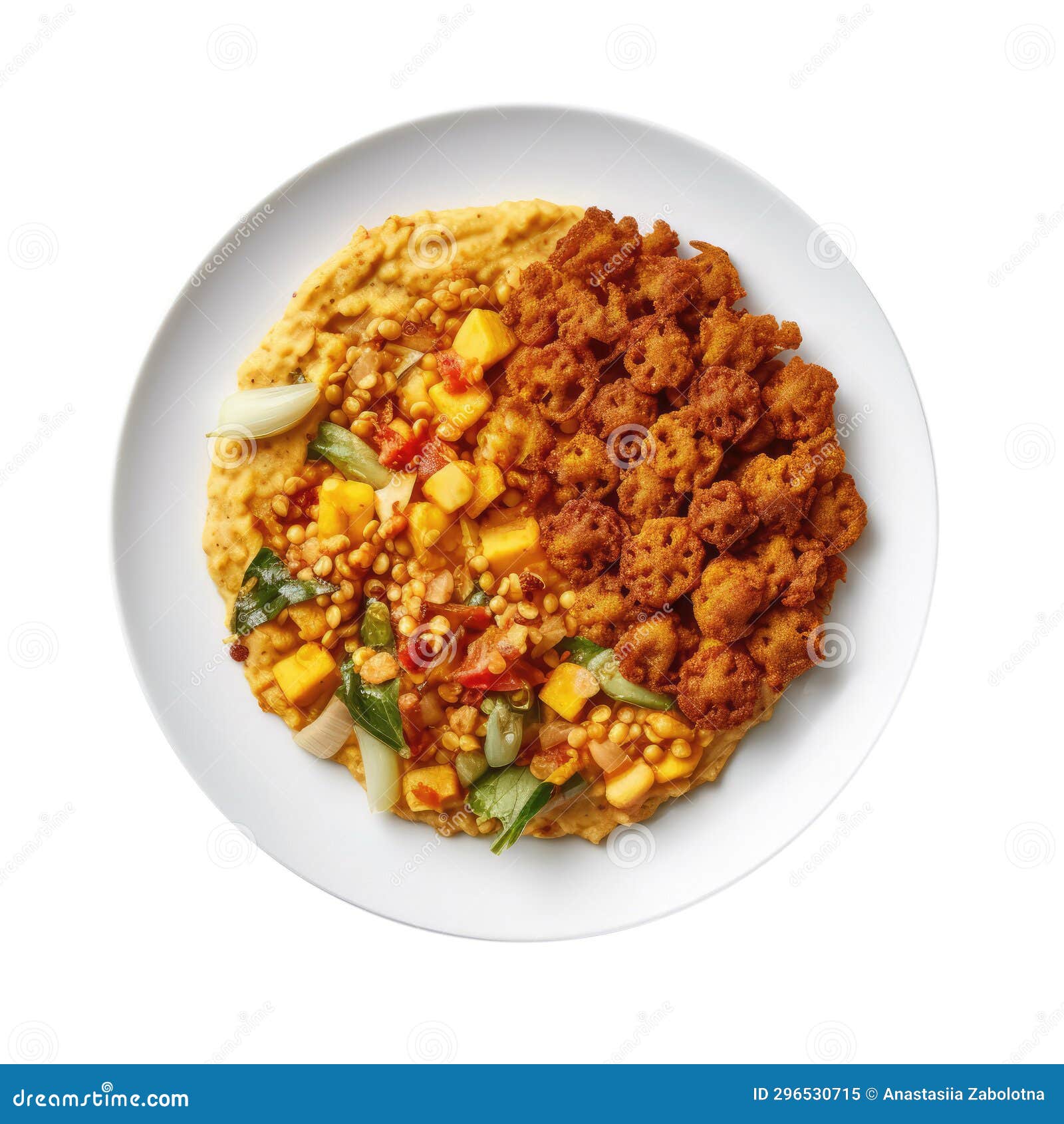 Firfir Ethiopian Cuisine. On A White Plate Royalty-Free Stock ...