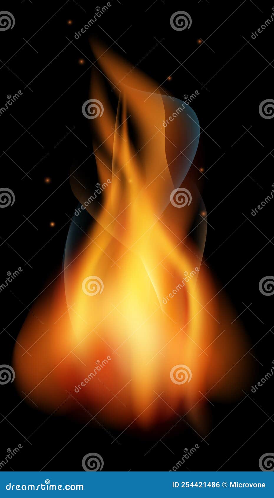 Firing Blaze. Realistic Flame. Burning Light Energy Vector Illustration ...