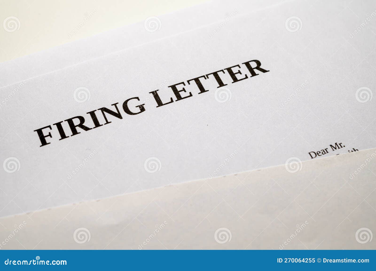 Firing Letter, in an Envelope. Stock Image - Image of companies ...