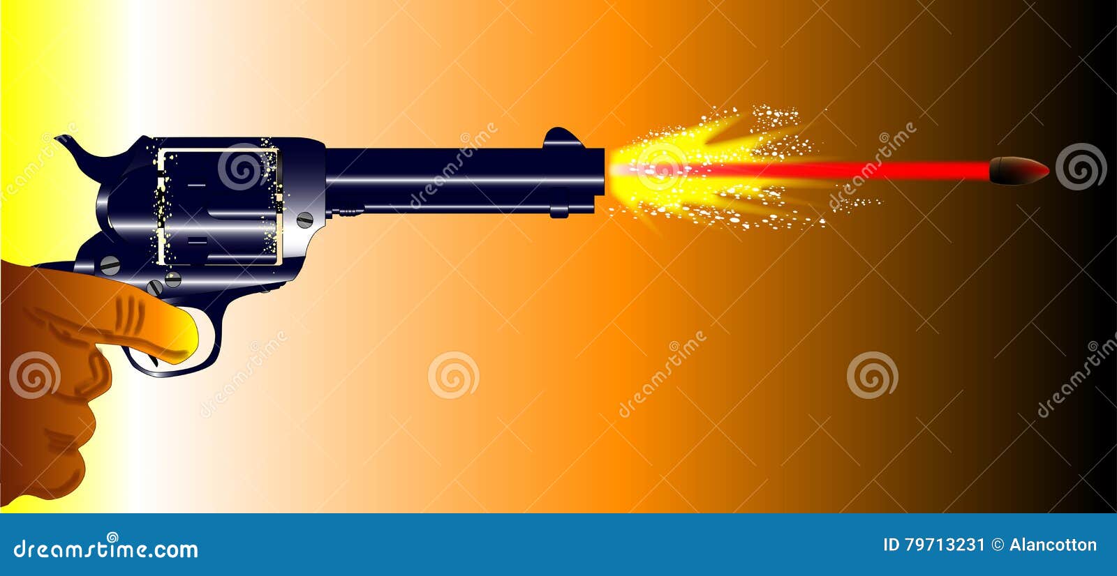 Firing Revolver Cartoon Vector | CartoonDealer.com #79713231