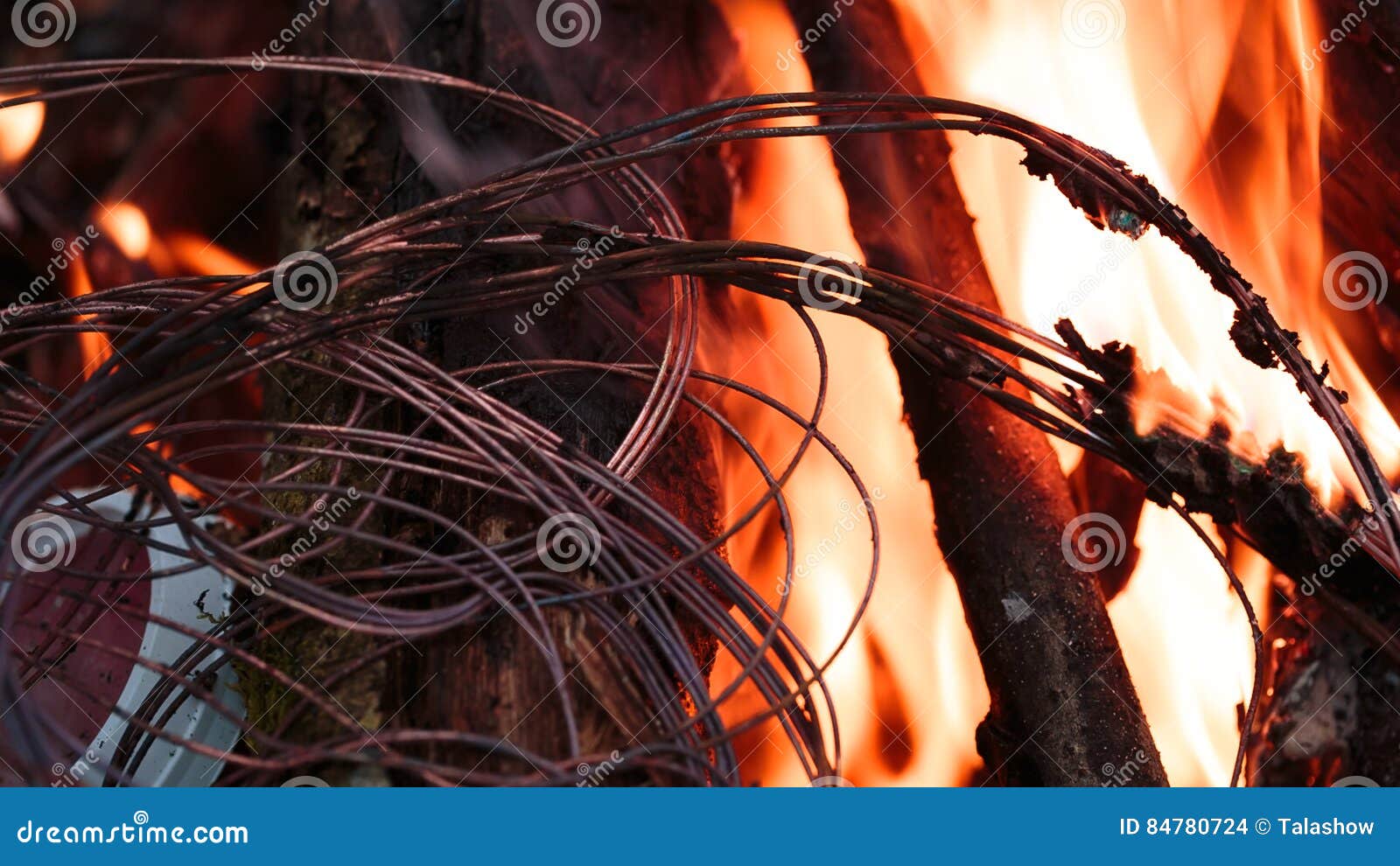 Firing wire in fire stock photo. Image of electrical - 84780724
