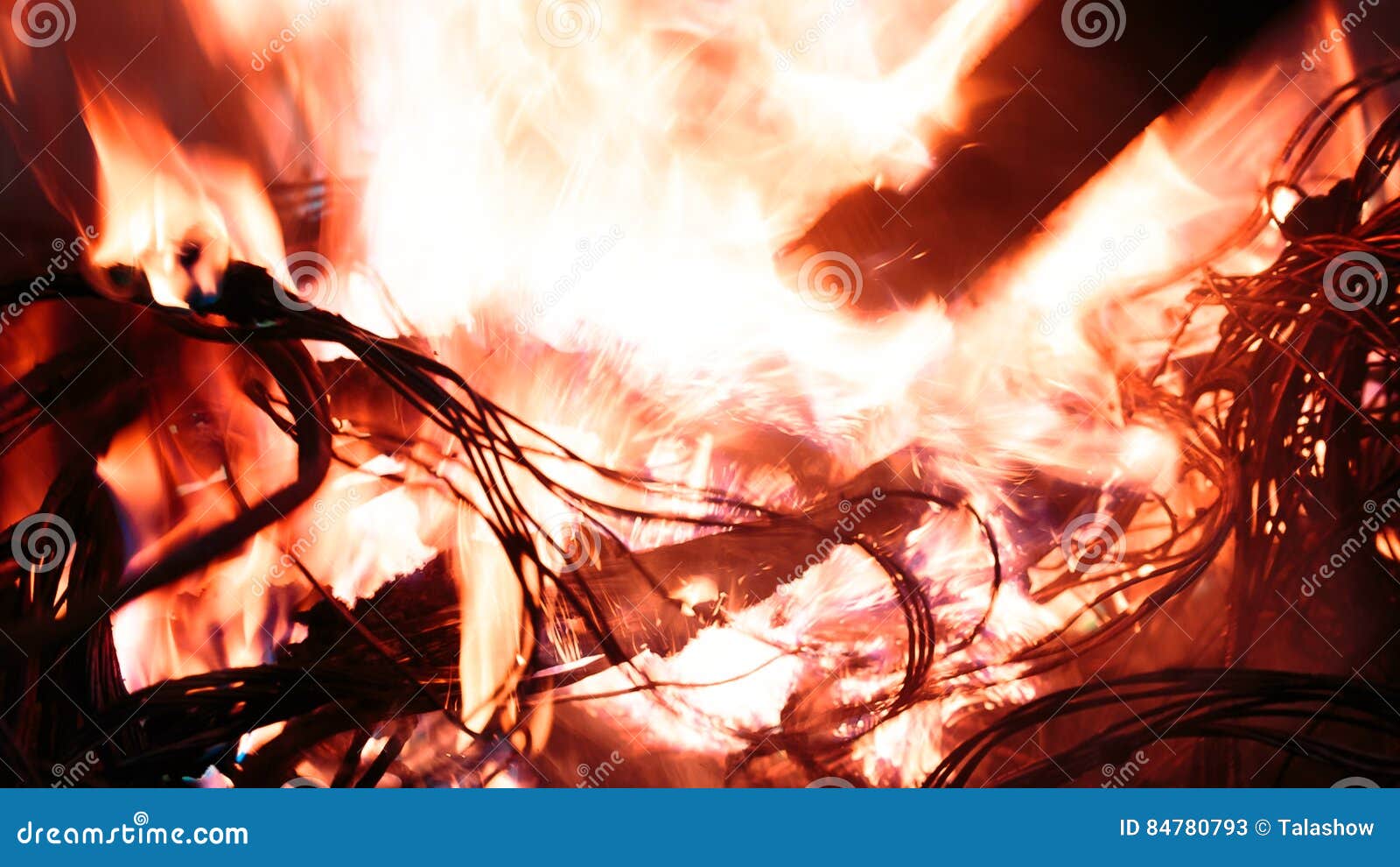 Firing wire in fire stock image. Image of dangerous, cable - 84780793