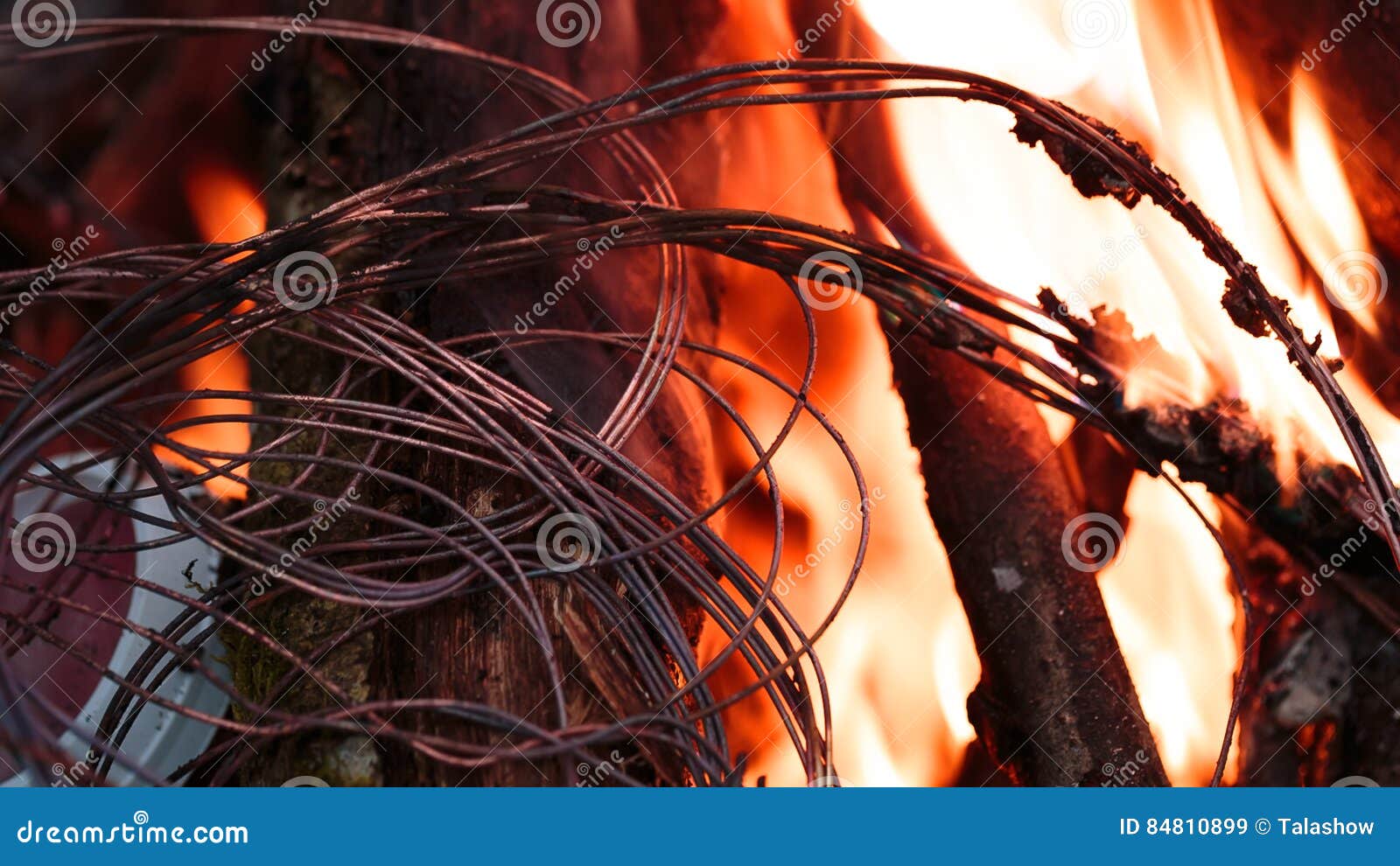Firing wire in fire stock image. Image of burnt, flame - 84810899