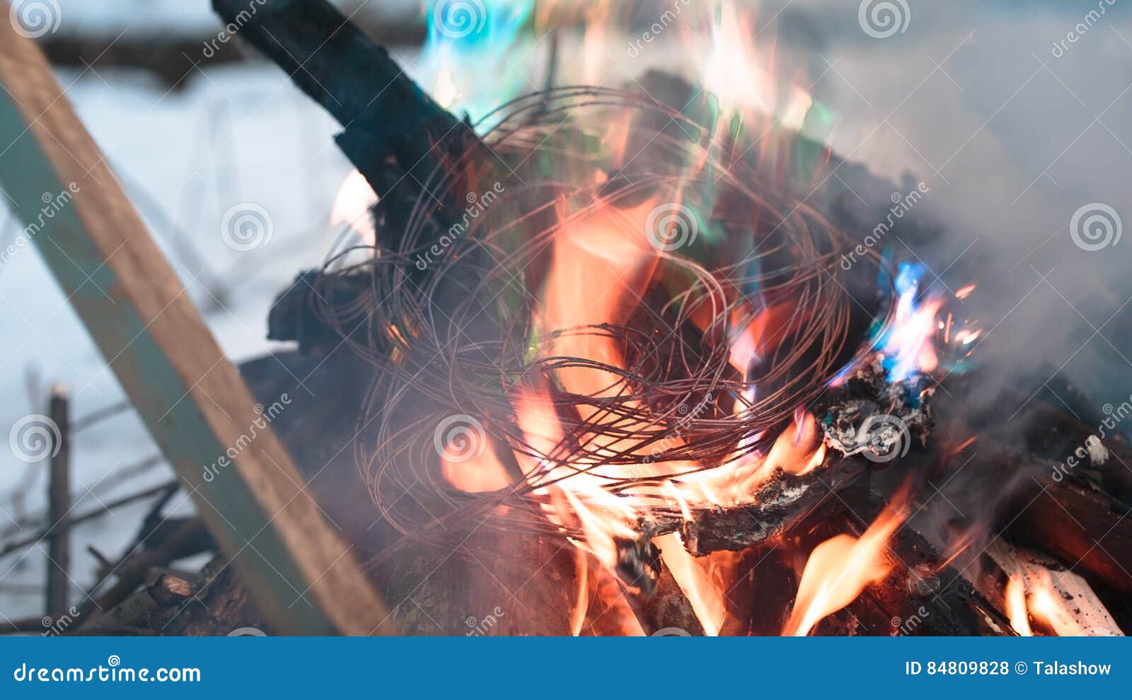 Firing wire in fire stock photo. Image of cord, charger - 84809828