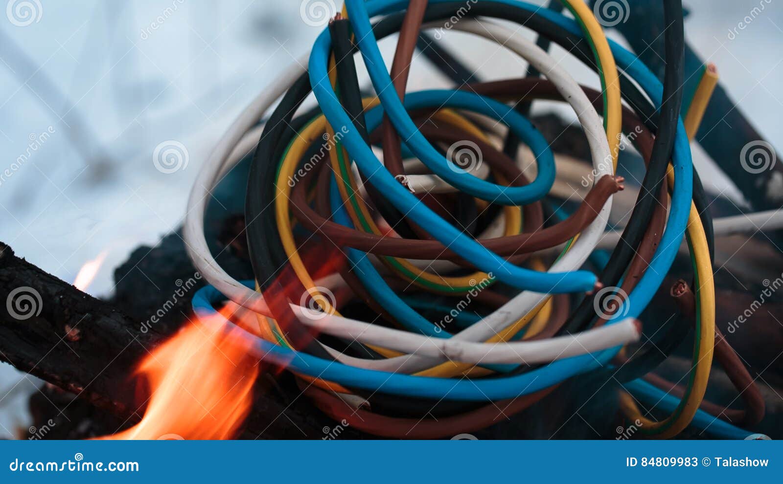 Firing wire in fire stock image. Image of firing, insulation - 84809983