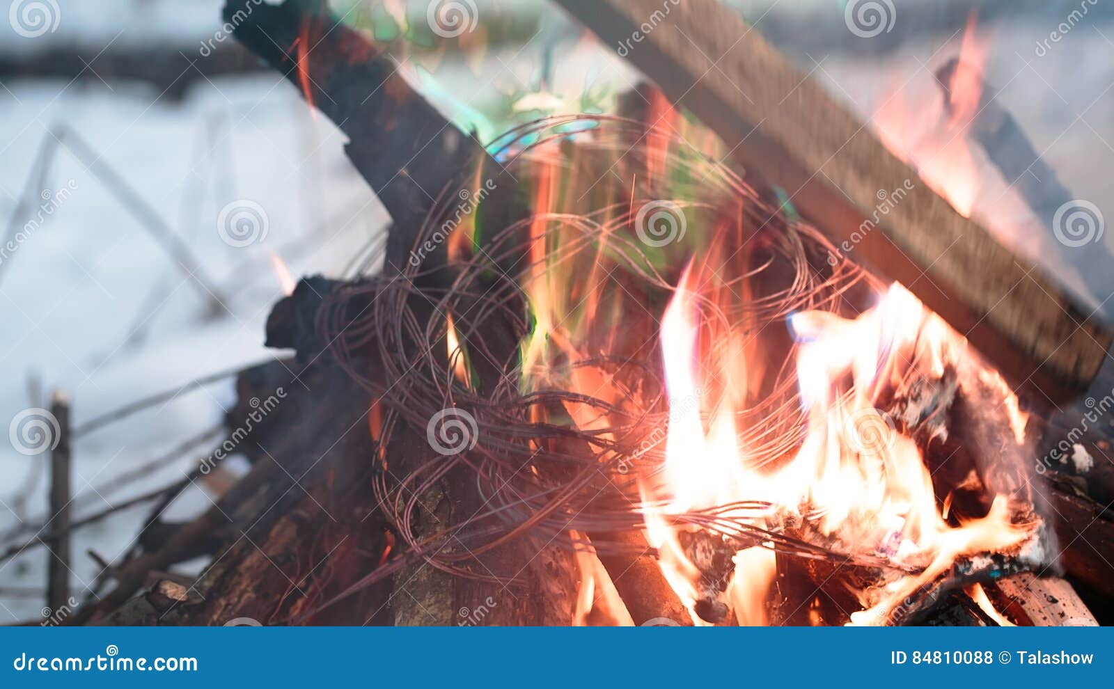 Firing wire in fire stock photo. Image of burnt, power - 84810088