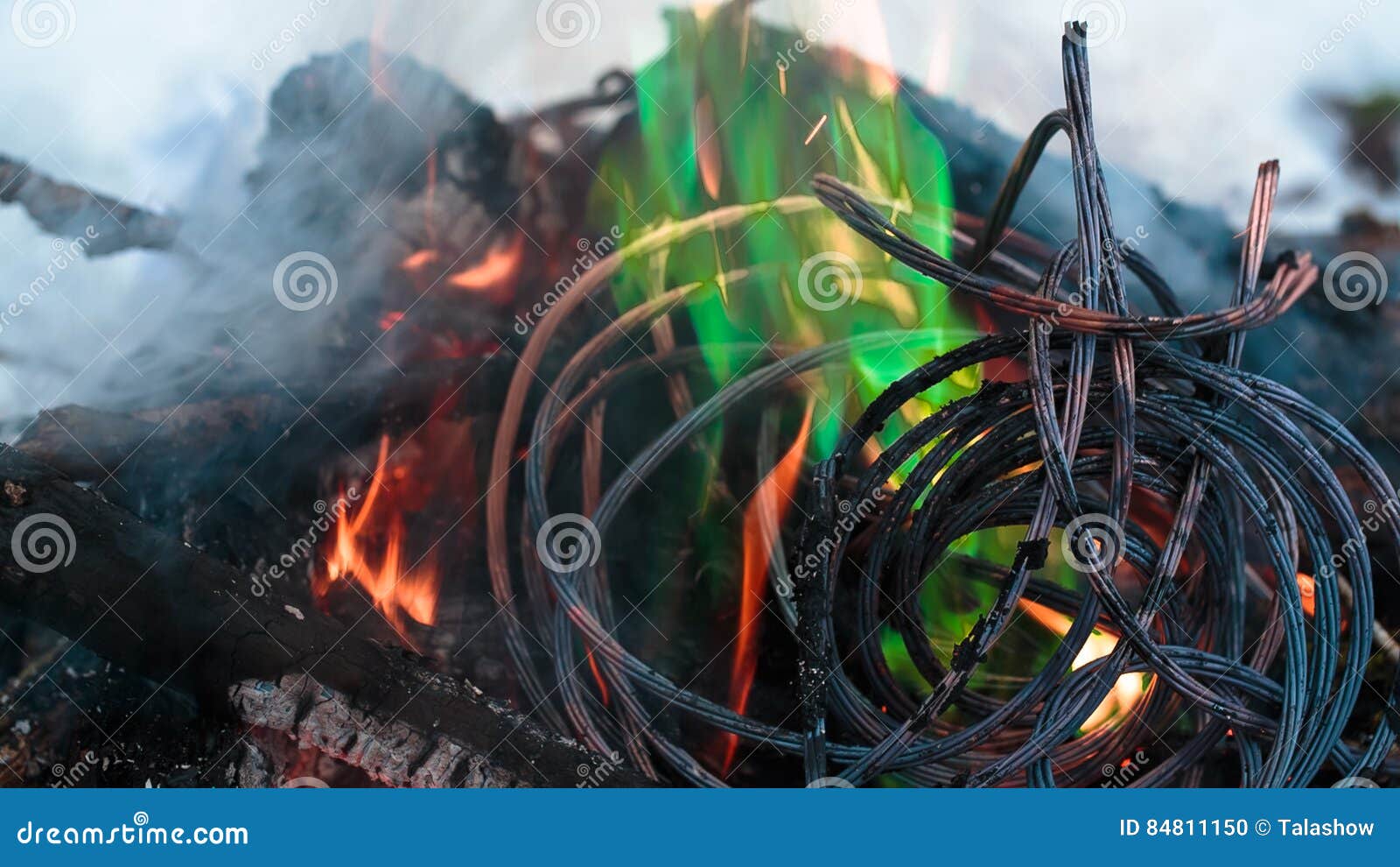 Firing wire in fire stock photo. Image of electricity - 84811150