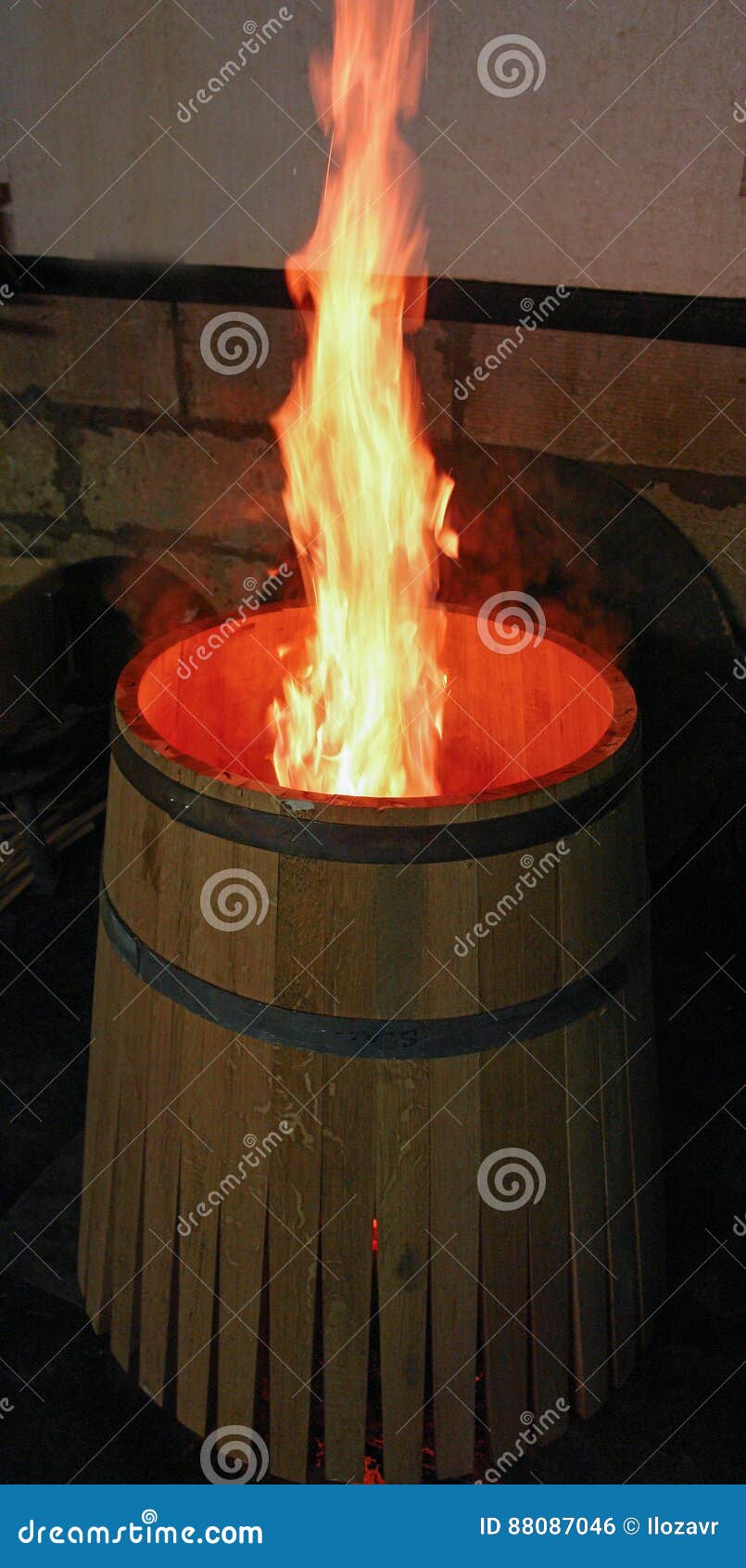 Firing wooden barrels stock photo. Image of power, business - 88087046