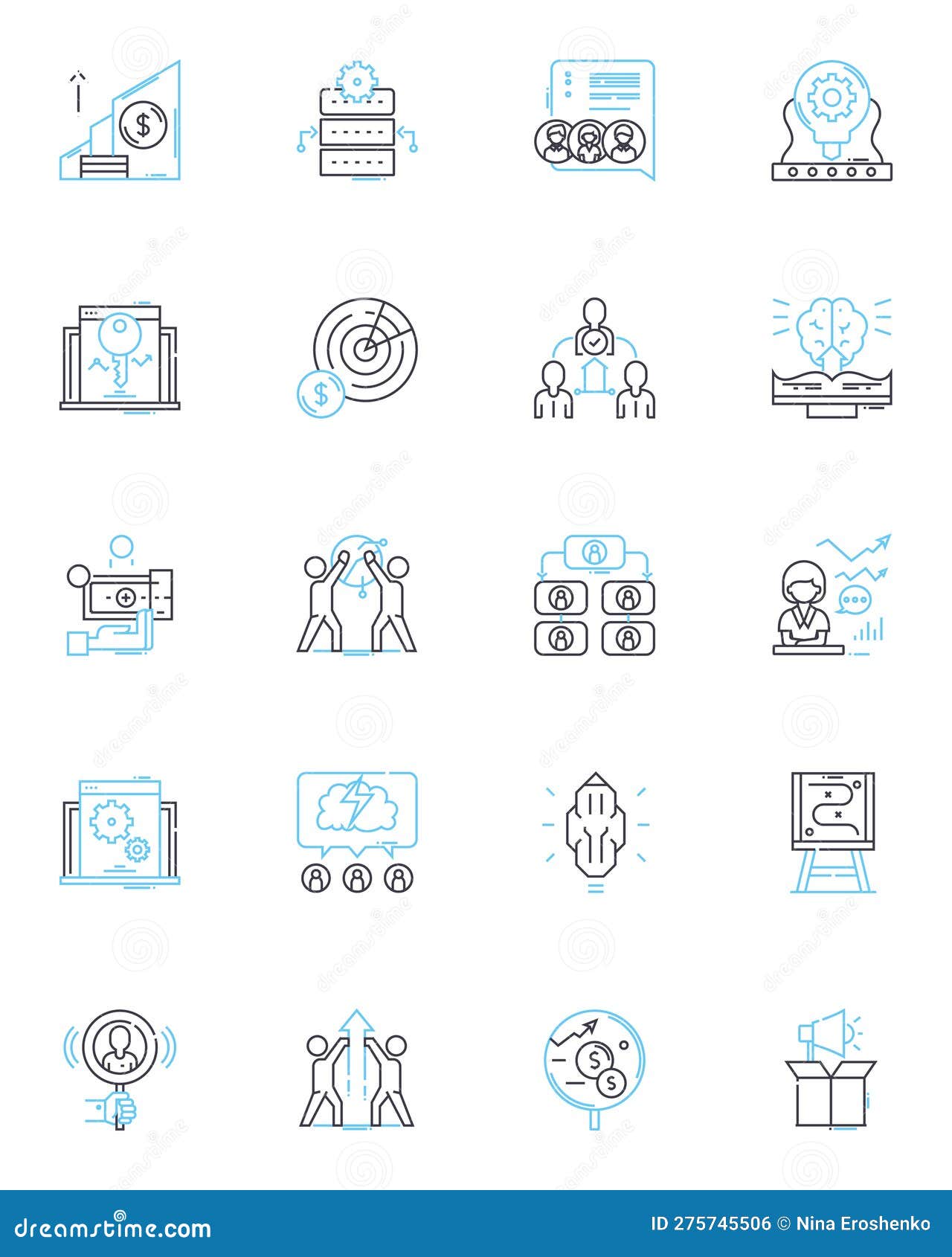 Groundbreaking Enterprise Line Icons Collection. Innovation, Disruption ...