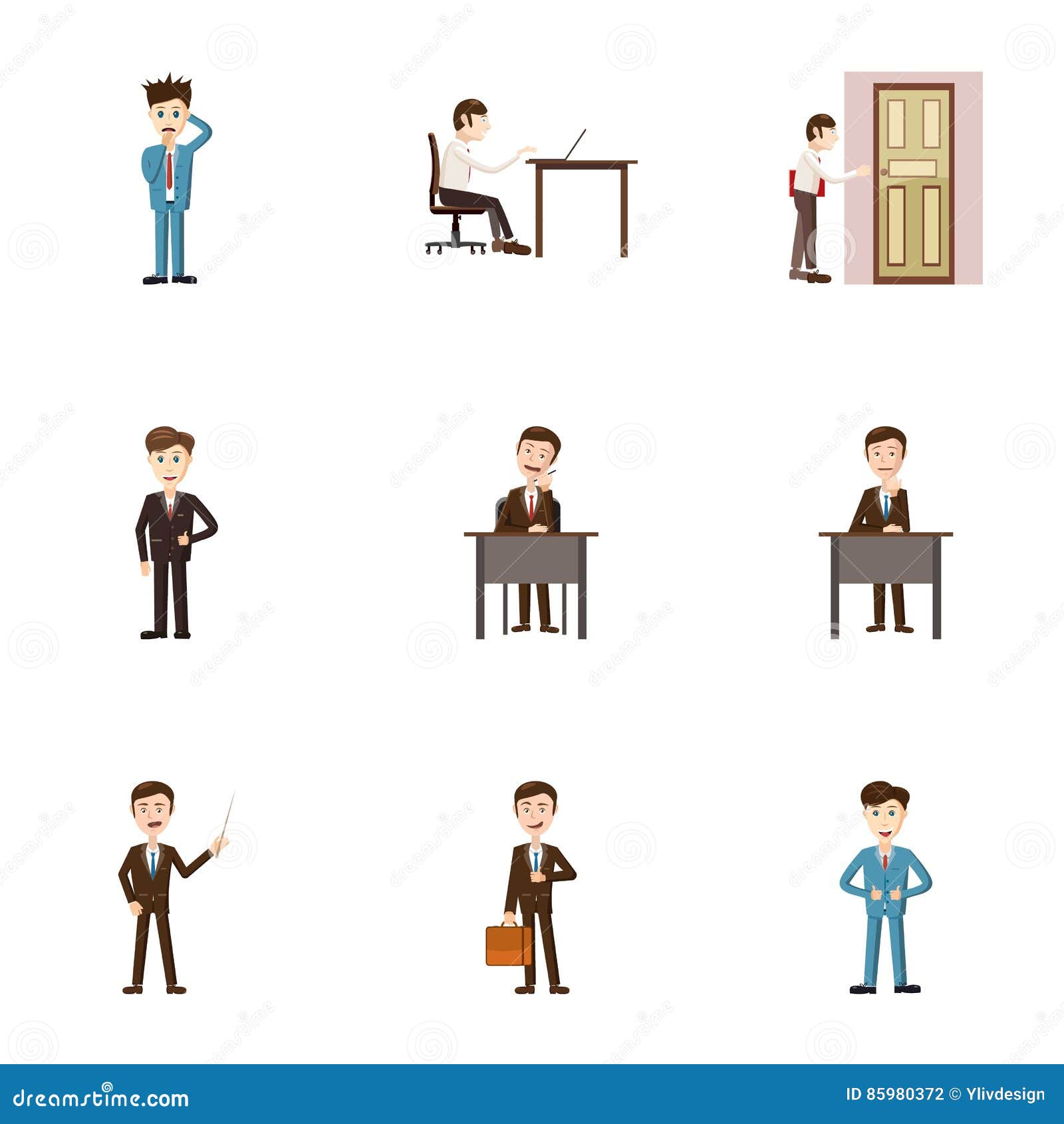 Firm Icons Set, Cartoon Style Stock Vector - Illustration of smart ...