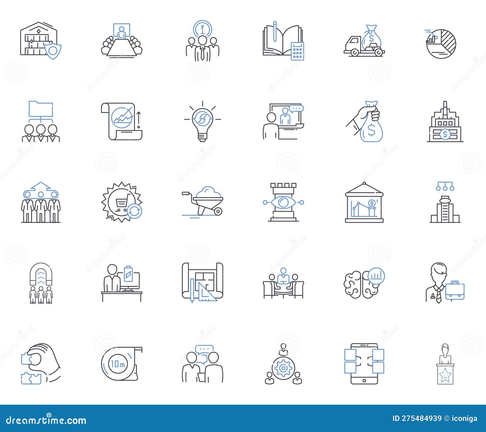 Firm Methodology Line Icons Collection Systematic Process Analysis