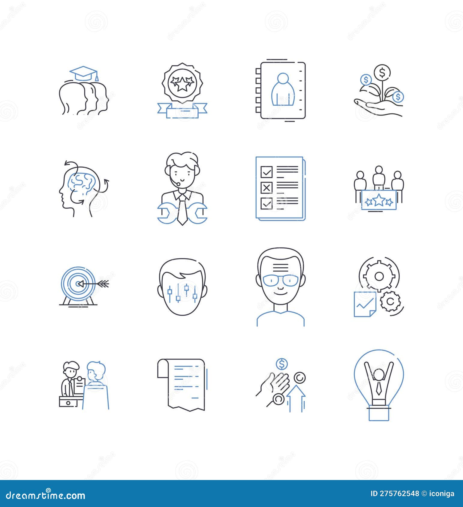 Firm Evolution Line Icons Collection. Adaptation, Growth, Change ...
