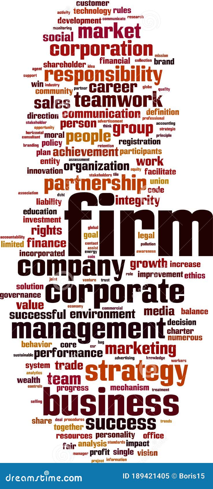 Firm word cloud stock vector. Illustration of organization - 189421405