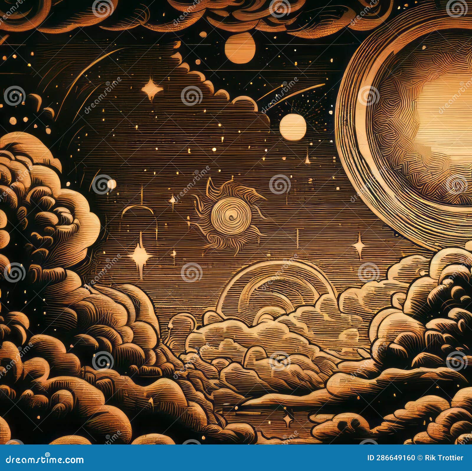 The Firmament sketch stock illustration. Illustration of second - 286649160