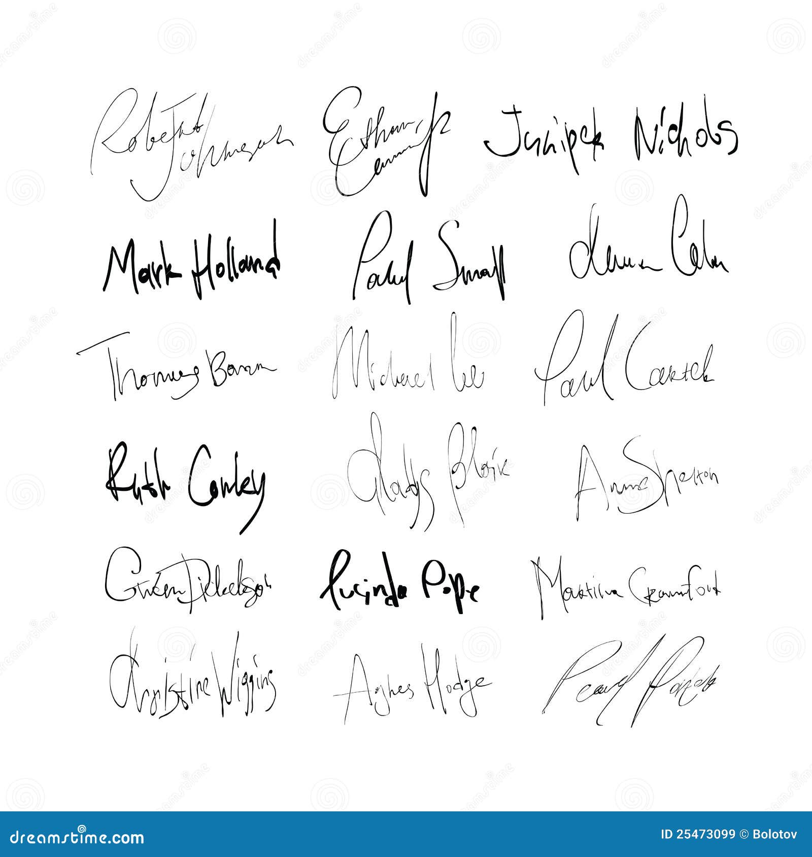 Firmas ilustración del vector. Ilustración de bosquejo - 25473099