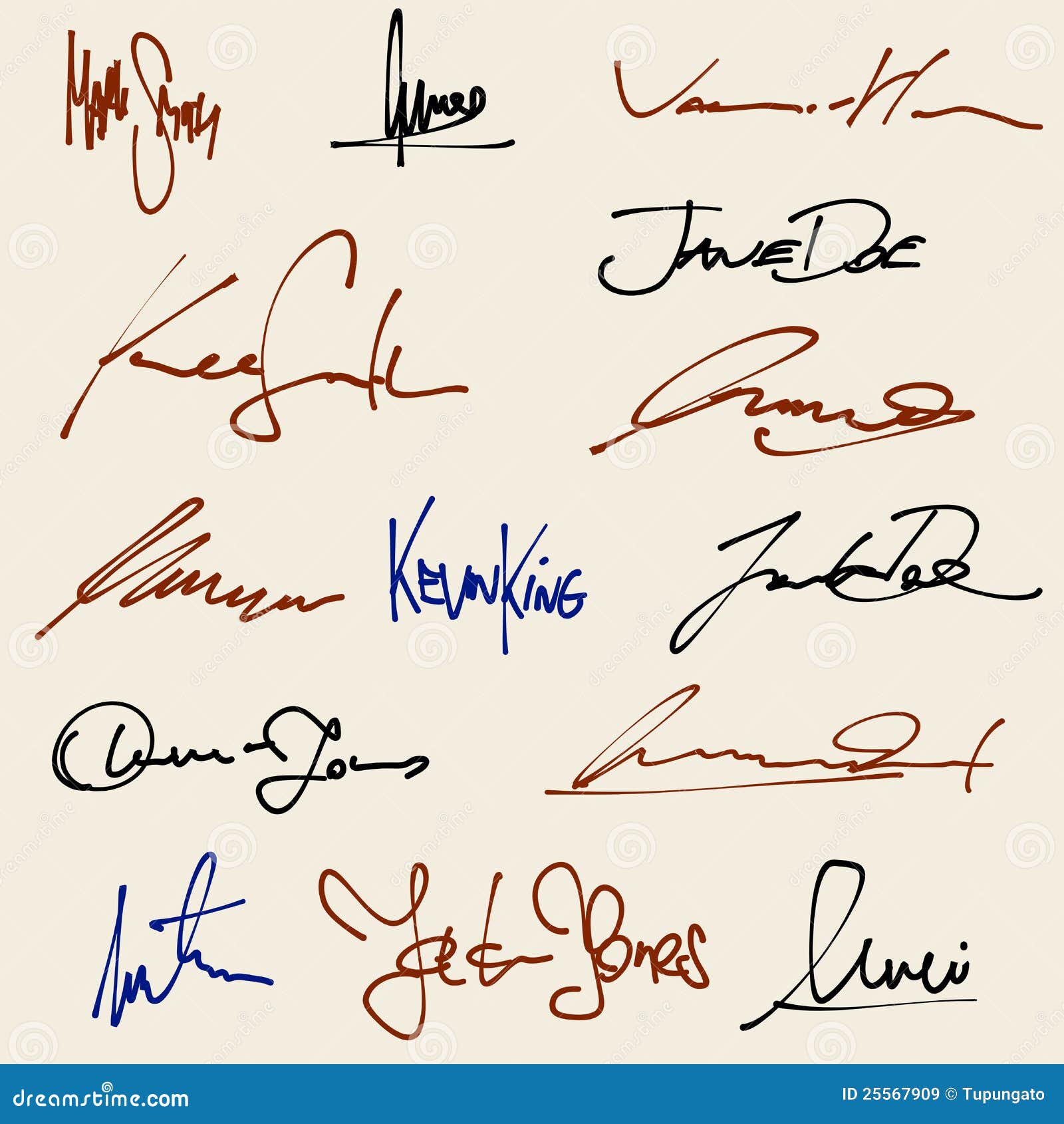 Firmas ilustración del vector. Ilustración de firmas - 25567909
