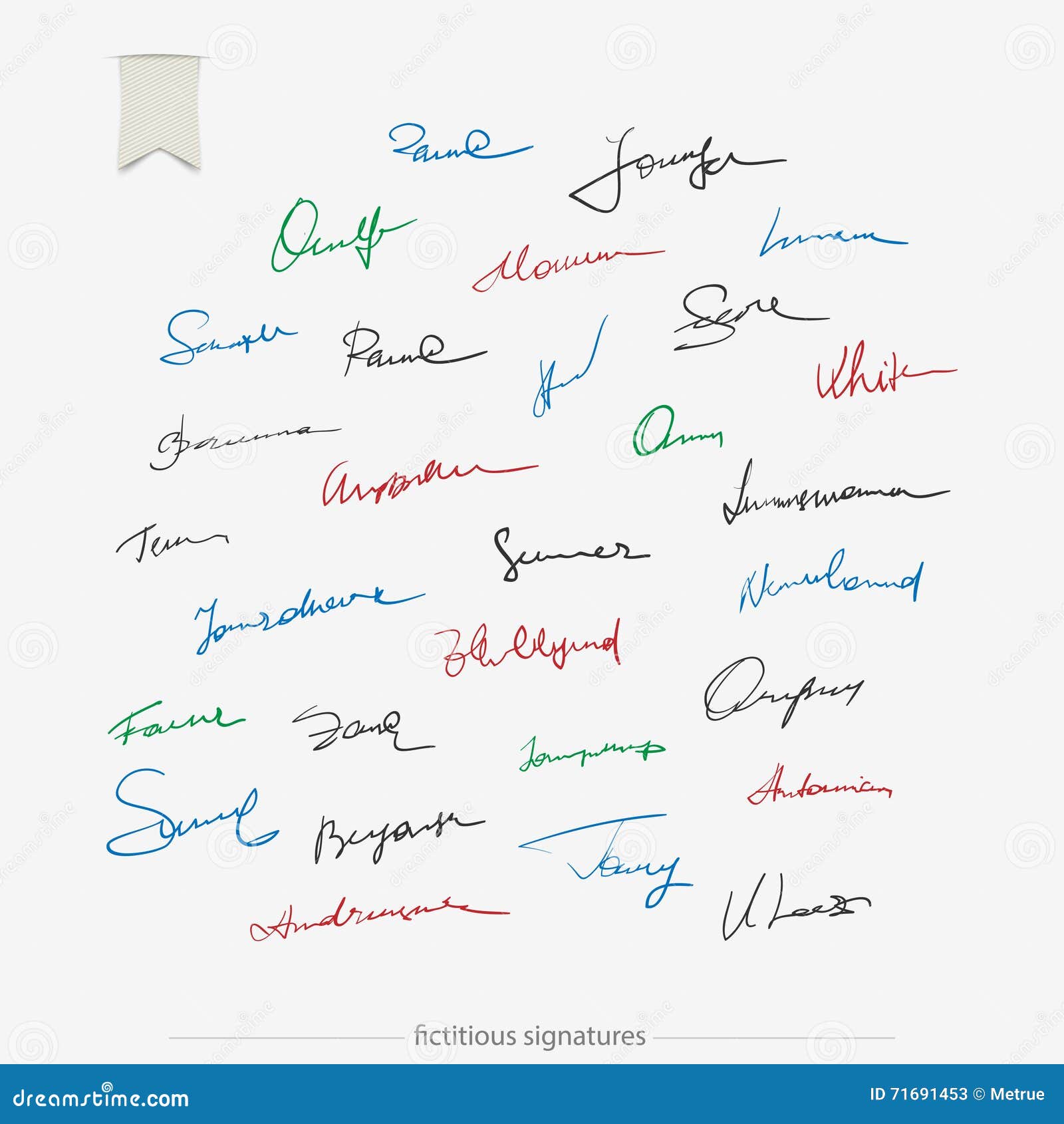 Firmas stock de ilustración. Ilustración de azul, papel - 71691453