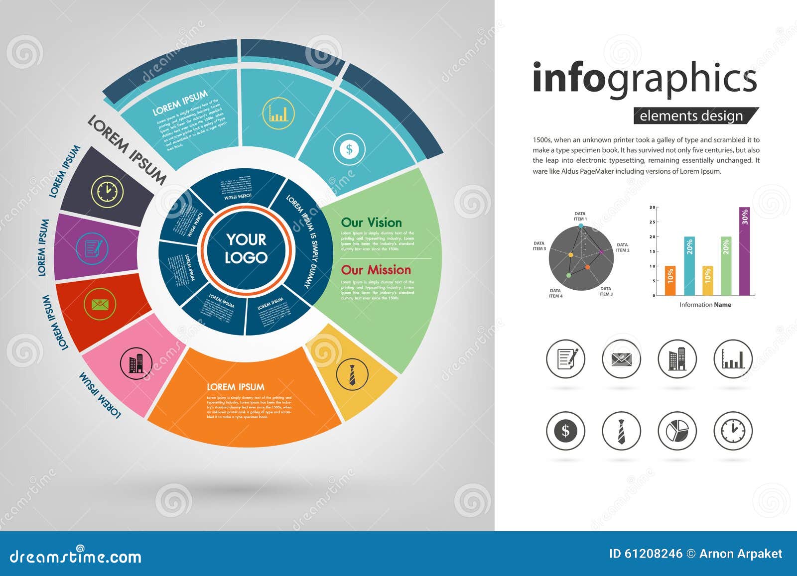 Firmenschaltplan- Und -meilensteinplan Infographic Vektor Abbildung ...