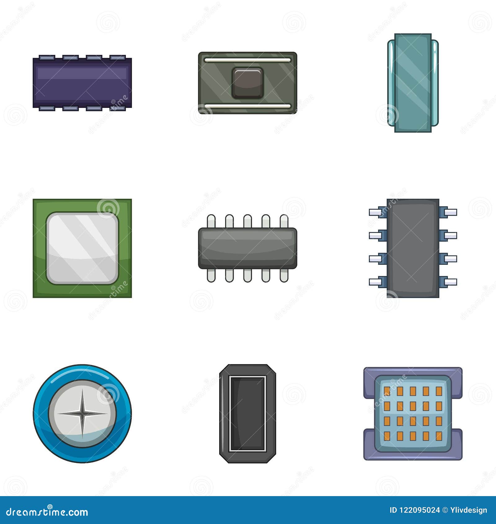 Firmware of the Chip Icons Set, Cartoon Style Stock Vector ... Firmware of the Chip Icons Set, Cartoon Style Stock Vector ...